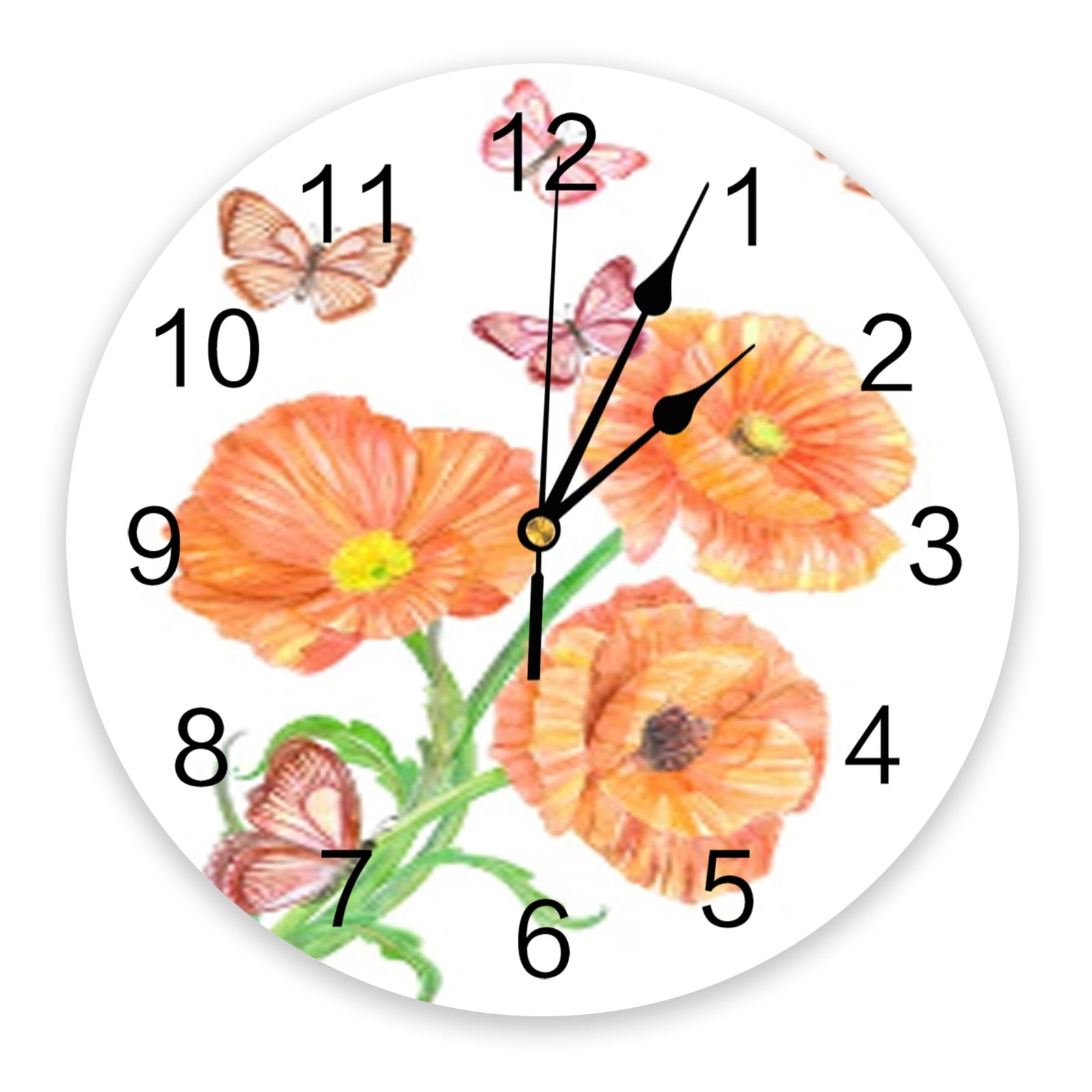 Blossom Sakura Japanese Cherry Tree Digital Wall Watch Mute Table Clock ...