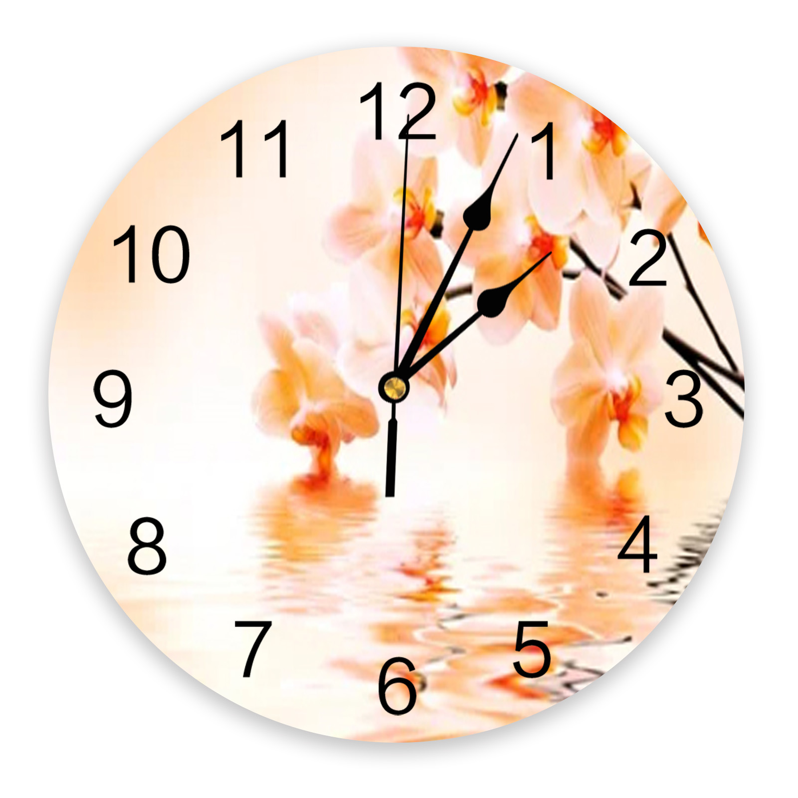 Blossom Sakura Japanese Cherry Tree Digital Wall Watch Mute Table Clock ...
