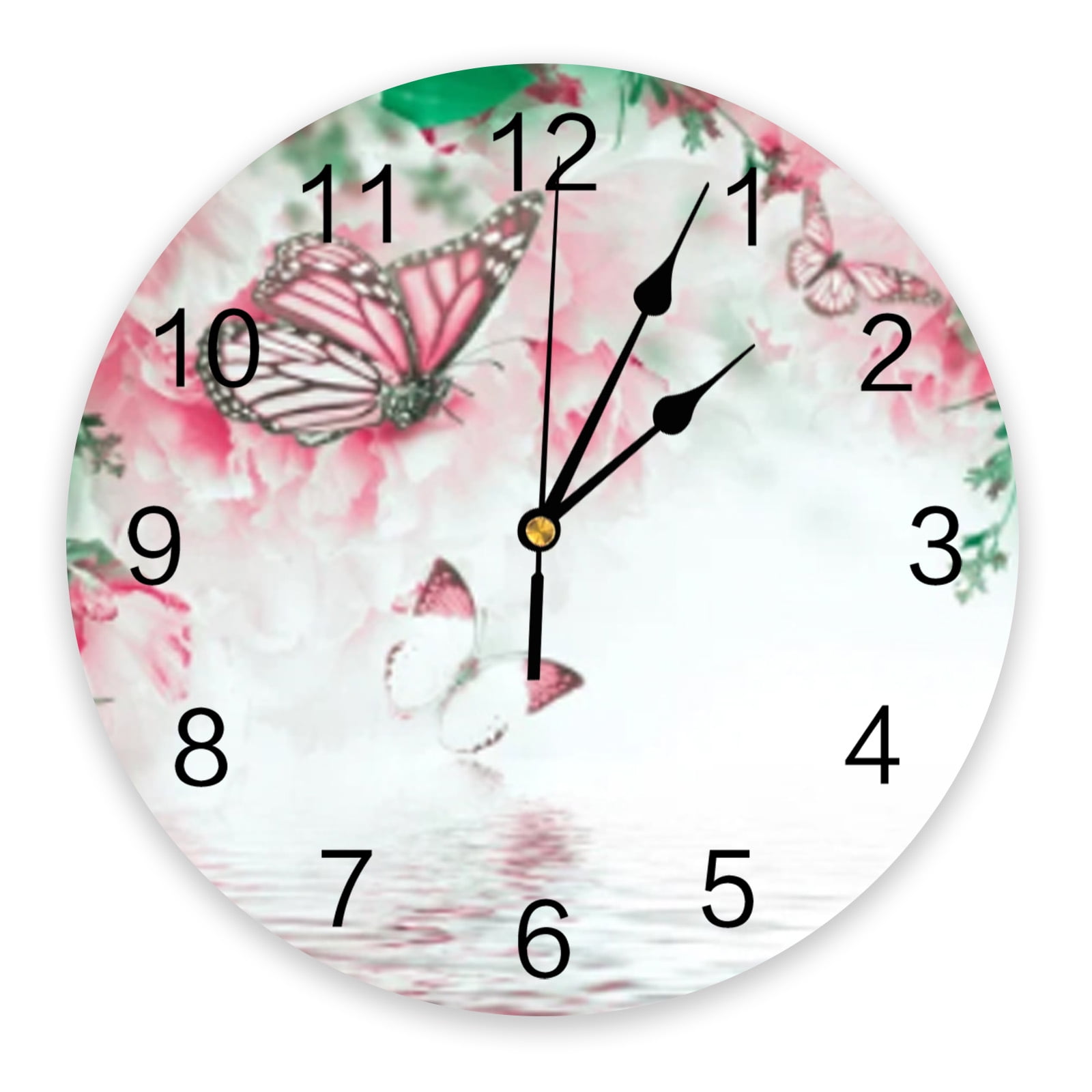 Blossom Sakura Japanese Cherry Tree Digital Wall Watch Mute Table Clock ...