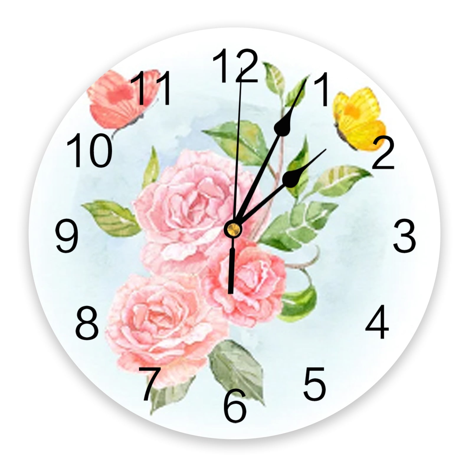 Blossom Sakura Japanese Cherry Tree Digital Wall Watch Mute Table Clock ...