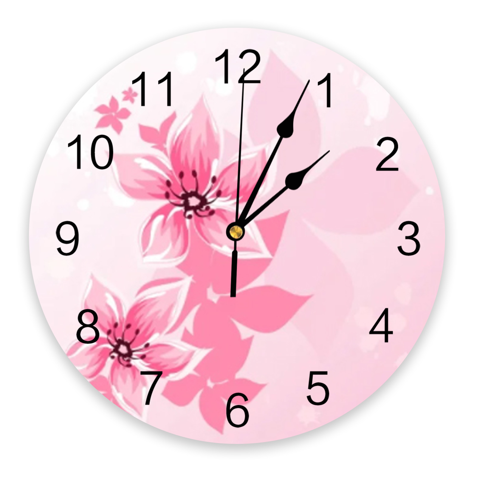Blossom Sakura Japanese Cherry Tree Digital Wall Watch Mute Table Clock ...
