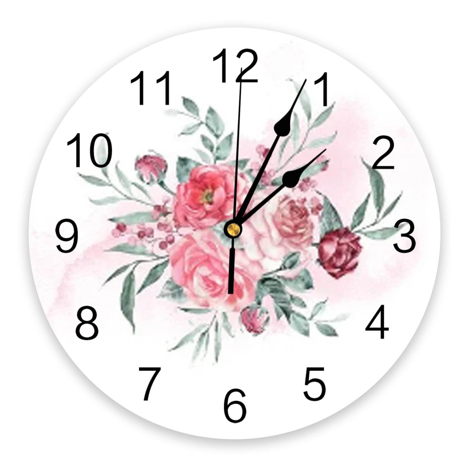 Blossom Sakura Japanese Cherry Tree Digital Wall Watch Mute Table Clock ...