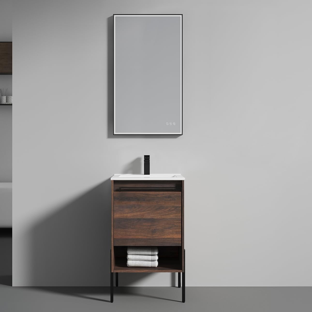 Blossom Turin 20″ Freestanding Bathroom Vanity – Cali Walnut Finish ...