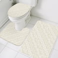 Blossoming Floral Leaf Bathroom Rugs Set Abstract Polka Dot Beige ...