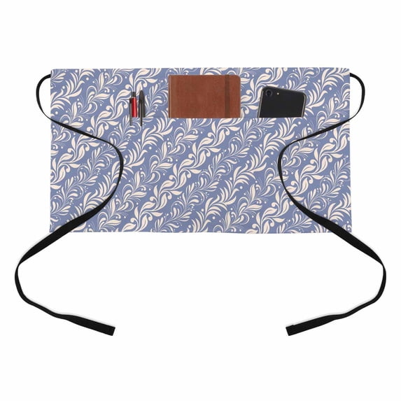 Blossoming Floral Leaf Kitchen Restaurant Half Waist Apron, Abstract ...