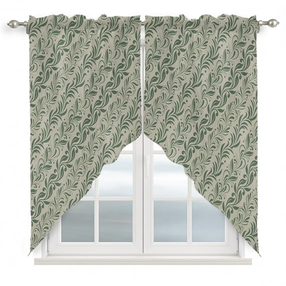 Blossoming Floral Leaf Swag Curtain Valance for Window 2 Panels ...