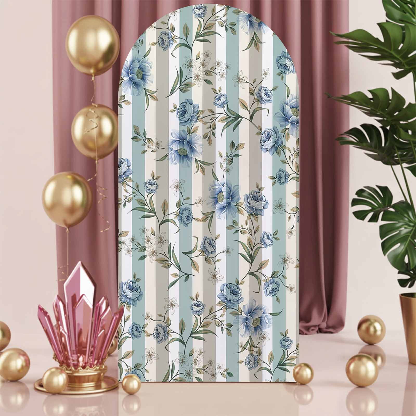 Blossoming Flower with Leaves Branch Arch Backdrop Cover Stretchy ...