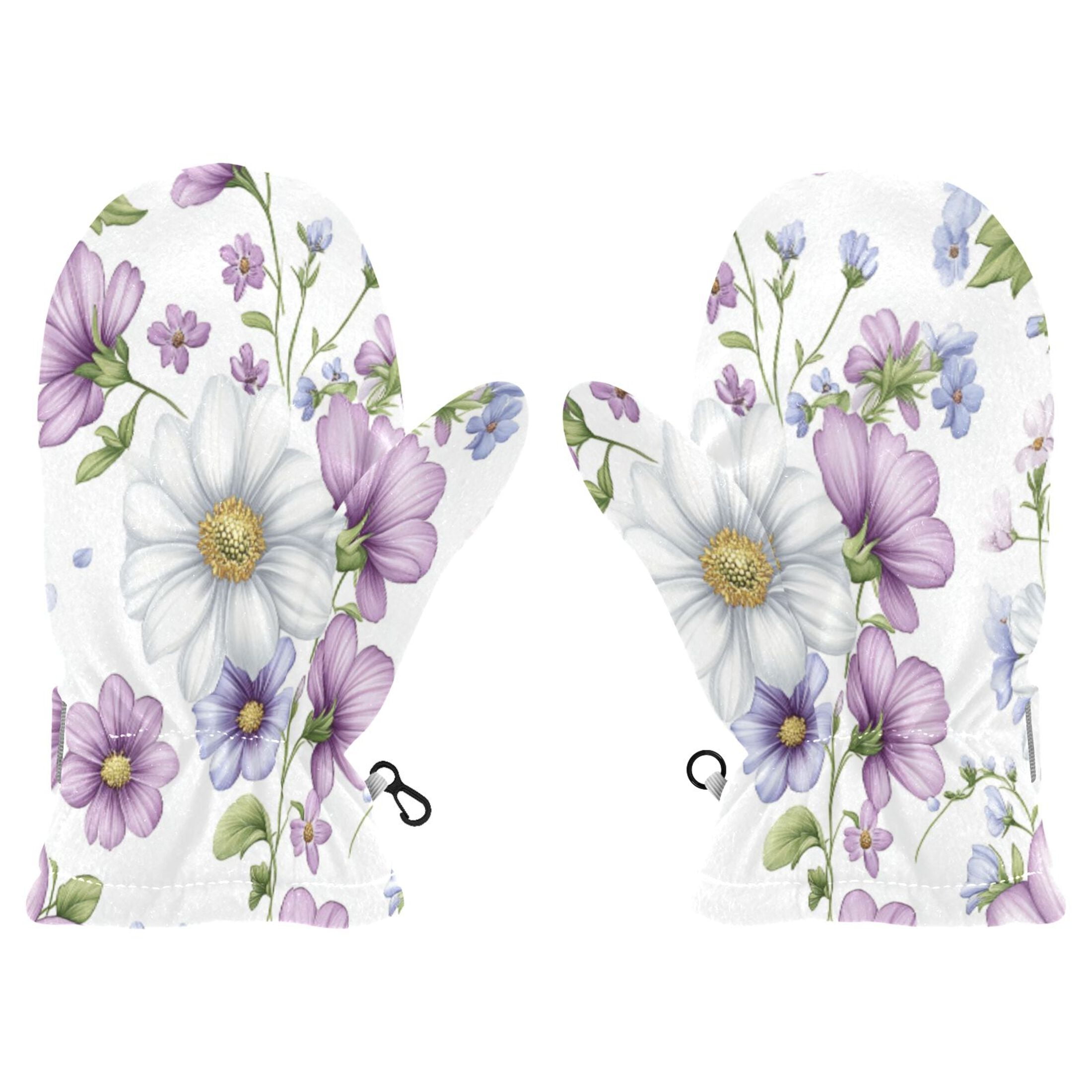 Blossoming Flower Witch Cauldron Pattern Cold Weather Mittens Cozy ...