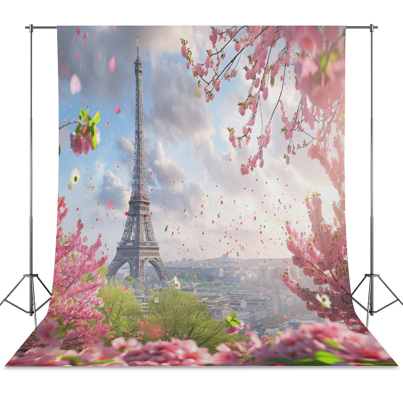 Blossoming Paris Eiffel Tower Backdrop Background for Photography Photo ...