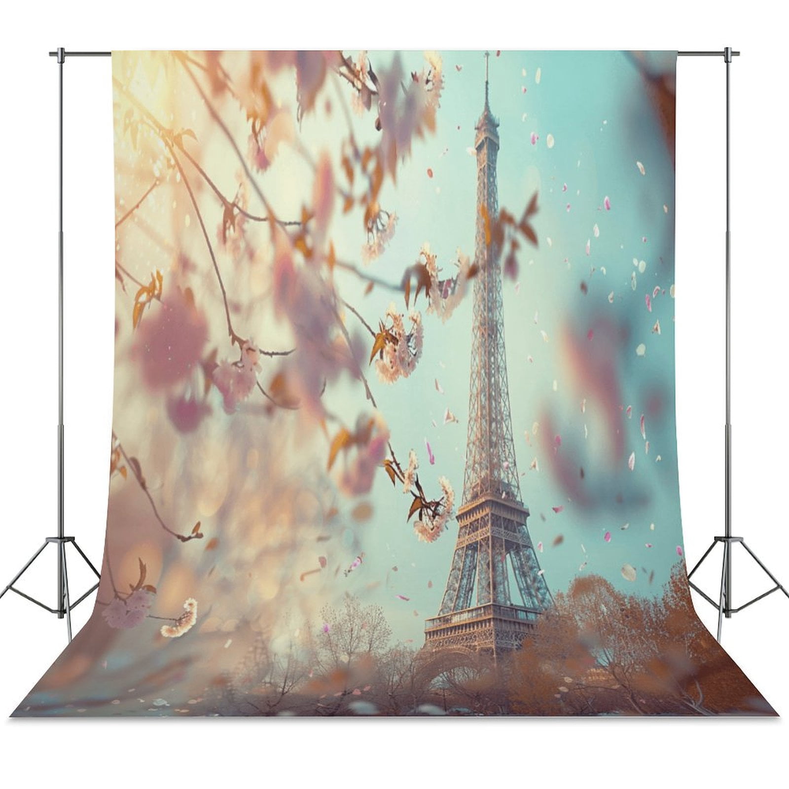 Blossoming Paris Eiffel Tower Backdrop Background for Photography Photo ...