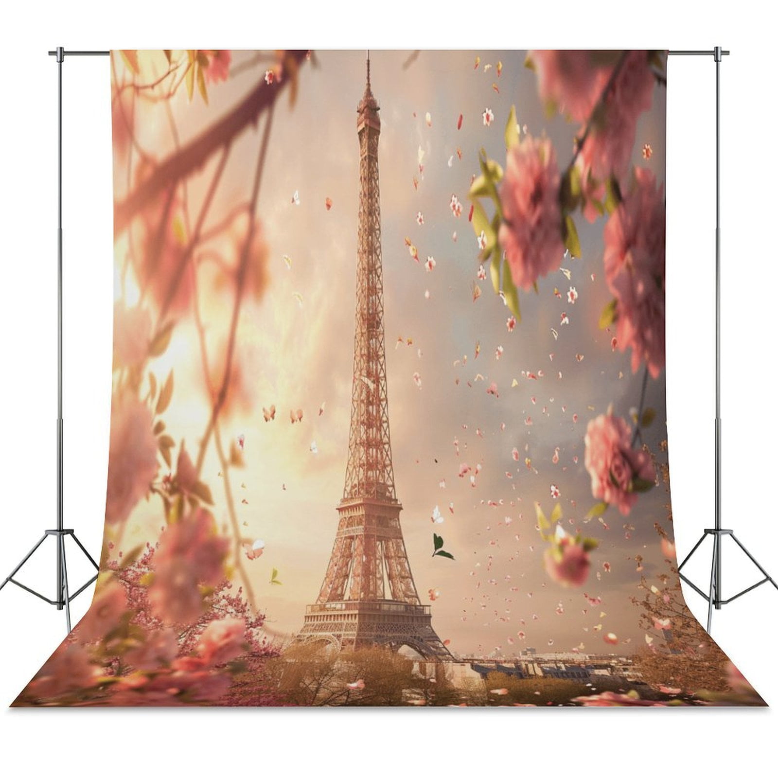 Blossoming Paris Eiffel Tower Backdrop Background for Photography Photo ...