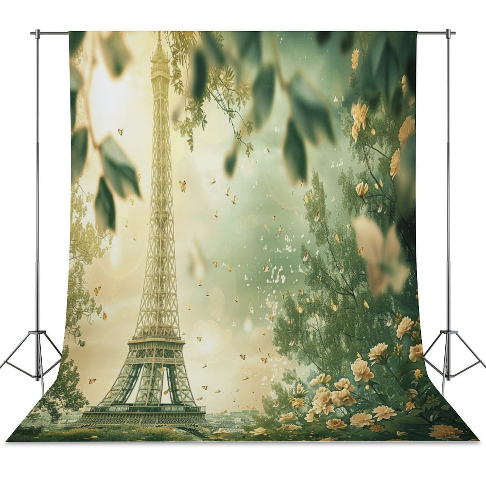 Blossoming Paris Eiffel Tower Backdrop Background for Photography Photo ...