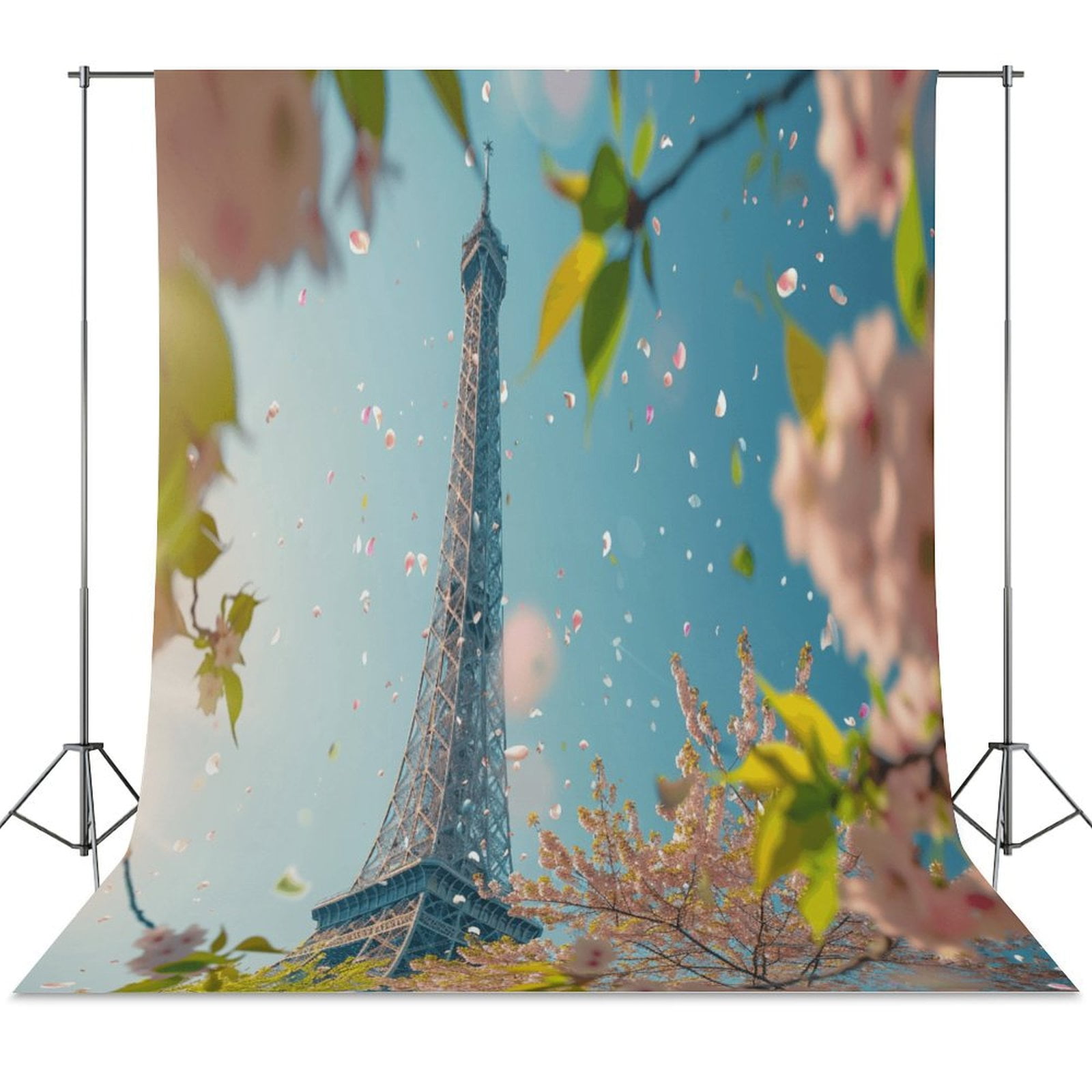 Blossoming Paris Eiffel Tower Backdrop Background for Photography Photo ...
