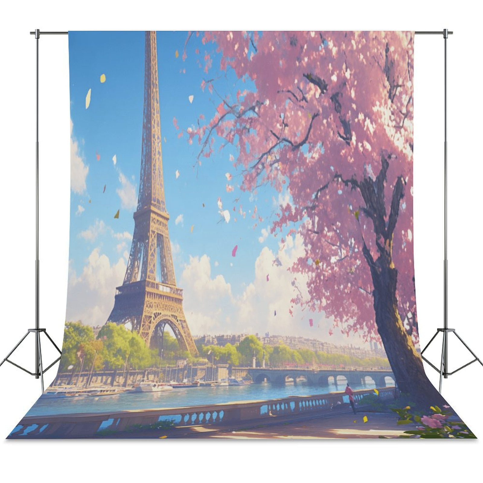Blossoming Paris Eiffel Tower Backdrop Background for Photography Photo ...