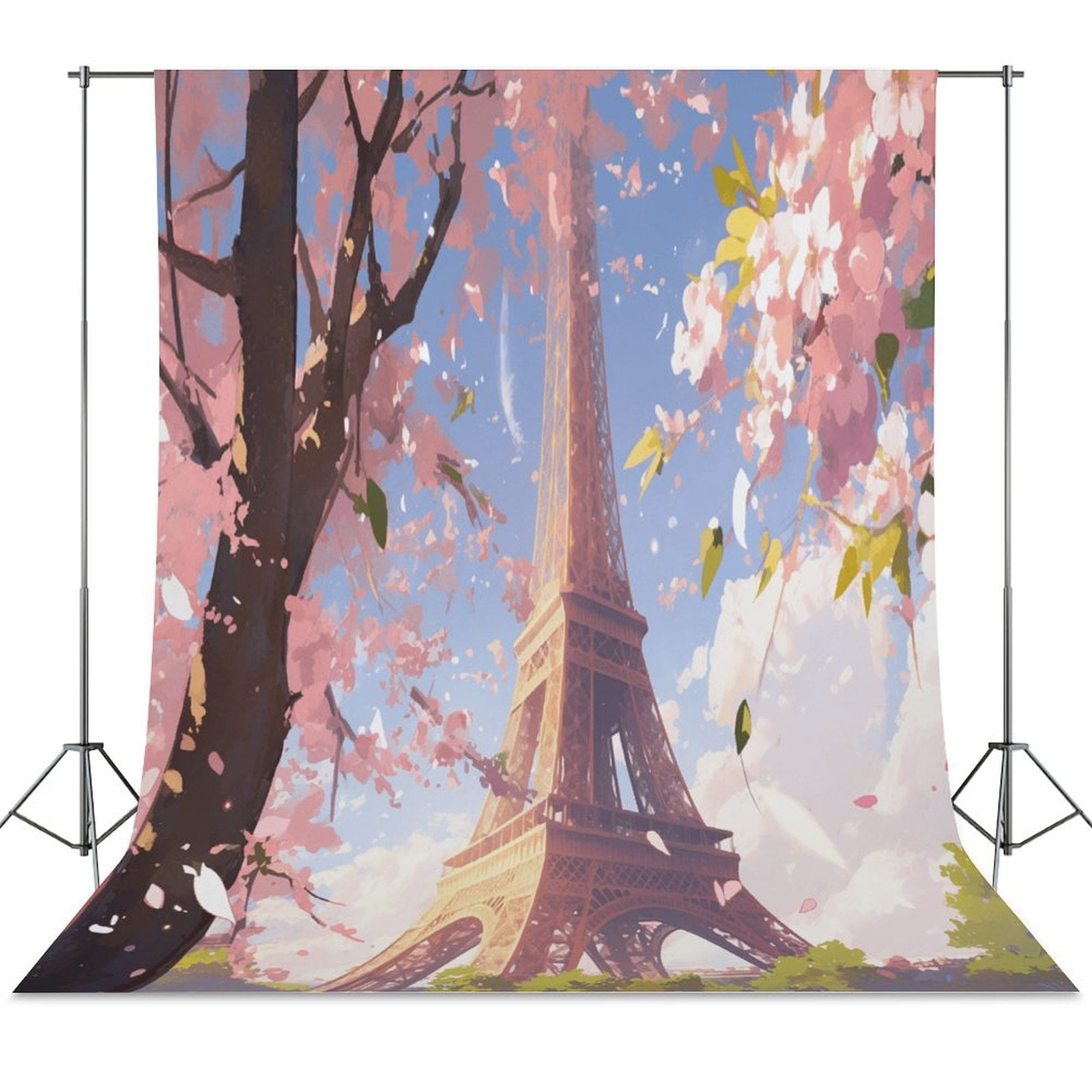 Blossoming Paris Eiffel Tower Backdrop Background for Photography Photo ...