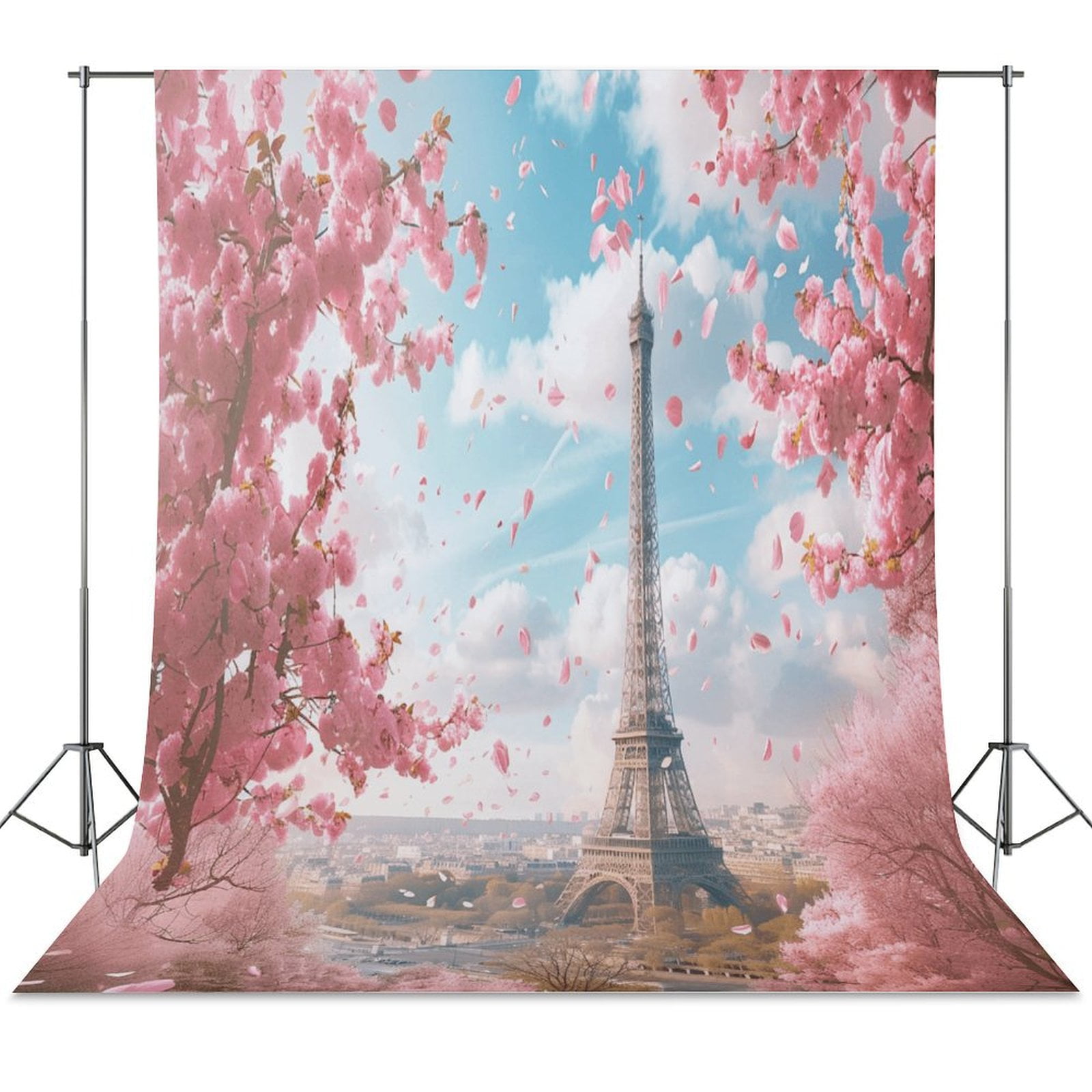 Blossoming Paris Eiffel Tower Backdrop Background for Photography Photo ...