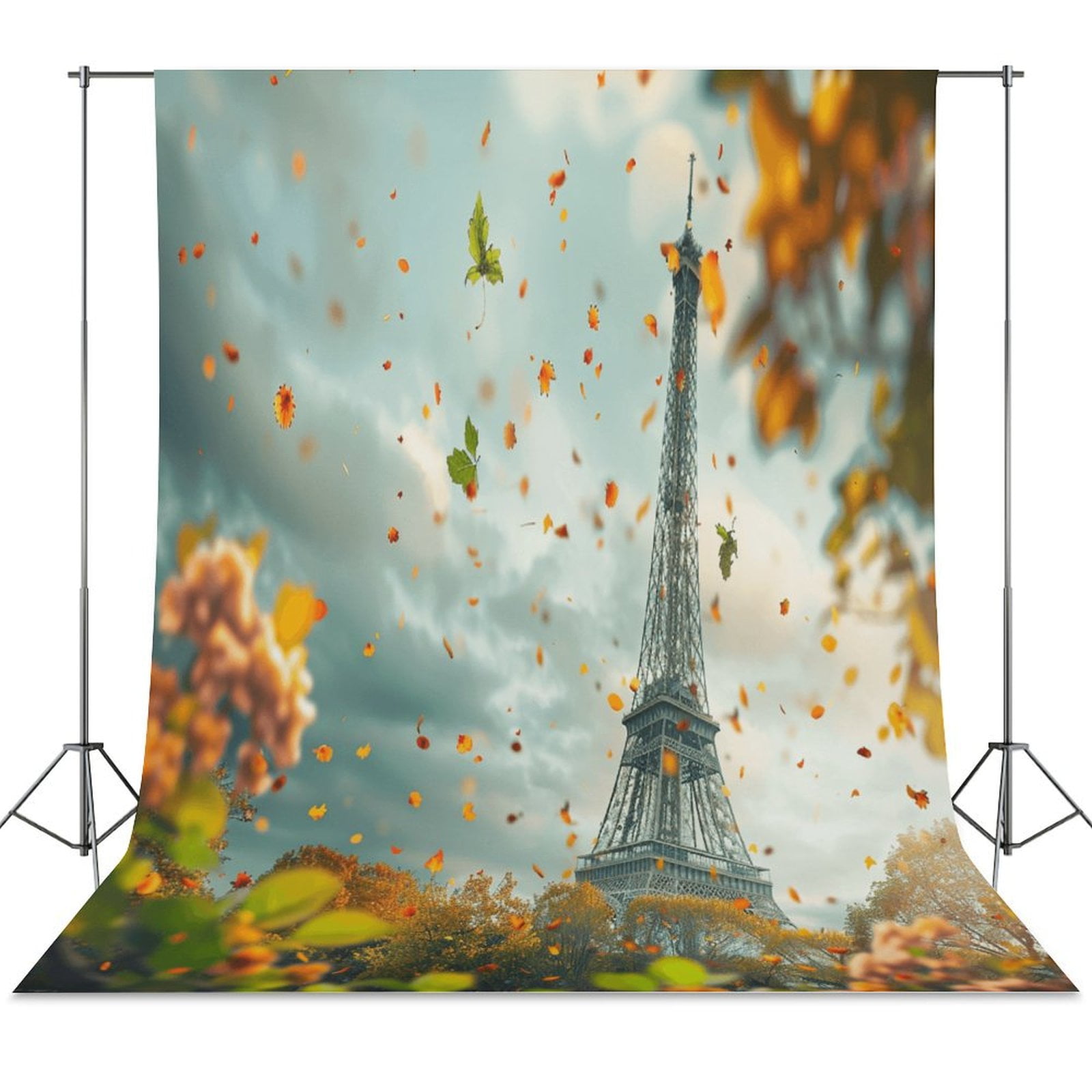 Blossoming Paris Eiffel Tower Backdrop Background for Photography Photo ...