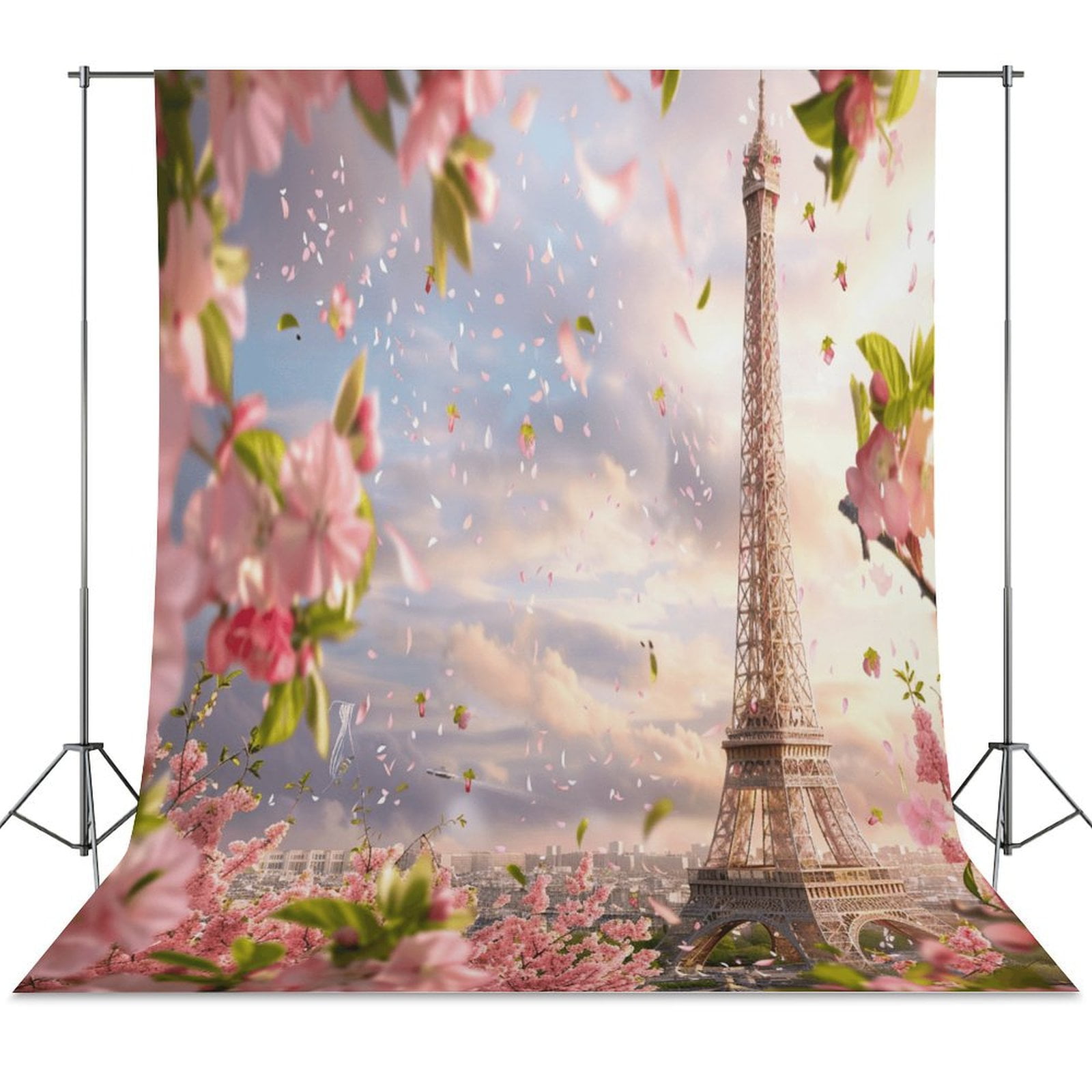 Blossoming Paris Eiffel Tower Backdrop Background for Photography Photo ...