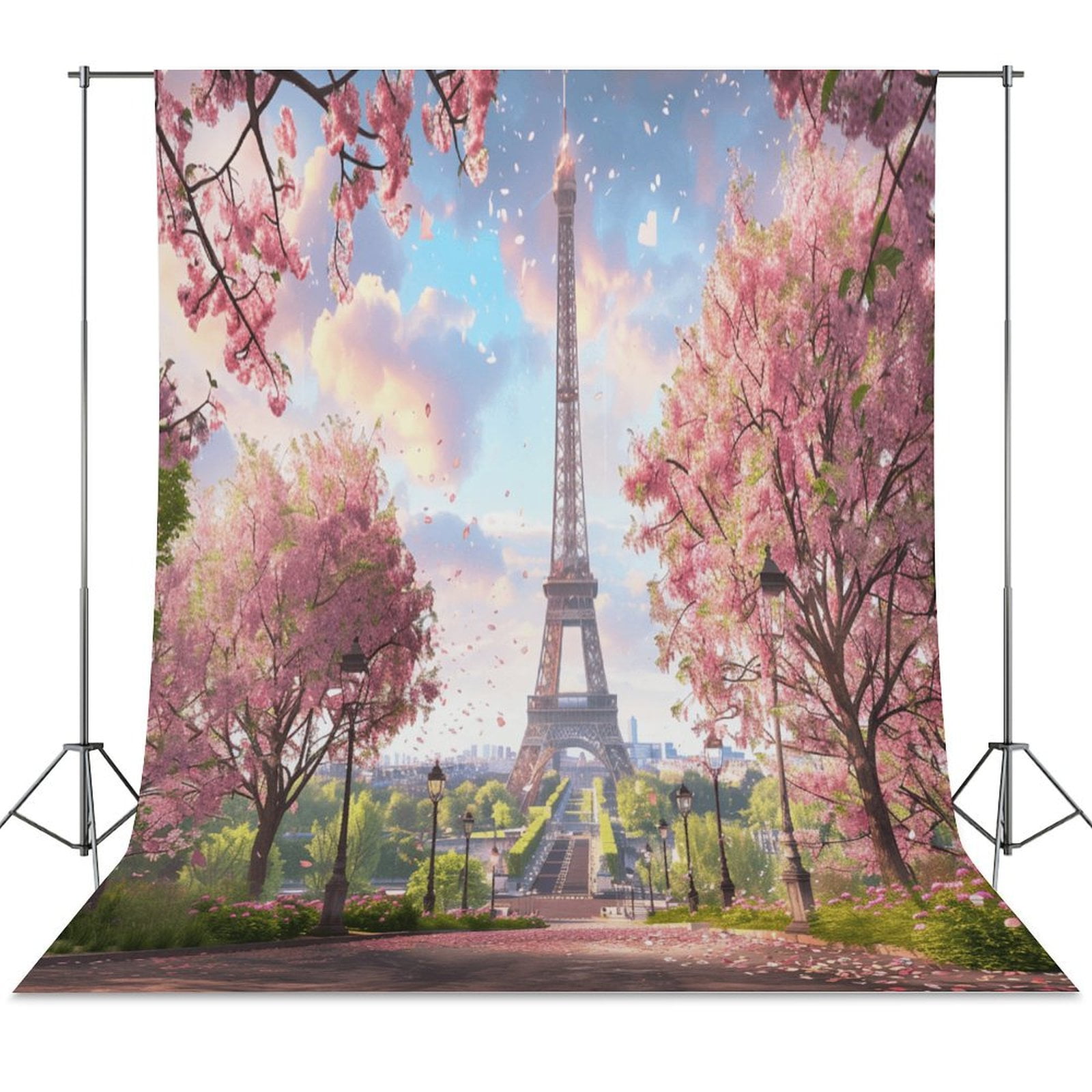 Blossoming Paris Eiffel Tower Backdrop Background for Photography Photo ...