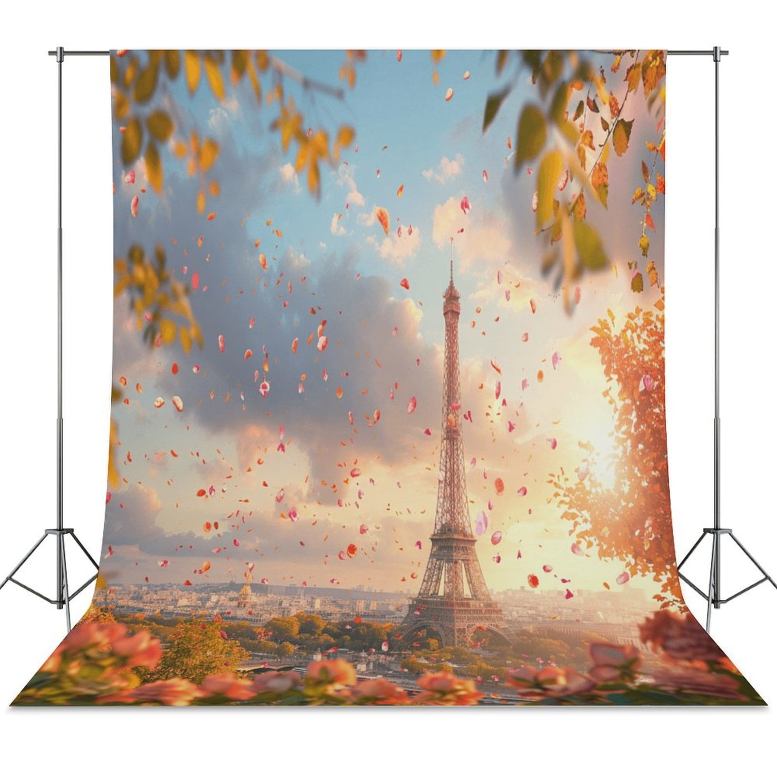 Blossoming Paris Eiffel Tower Backdrops for Photography for Party ...