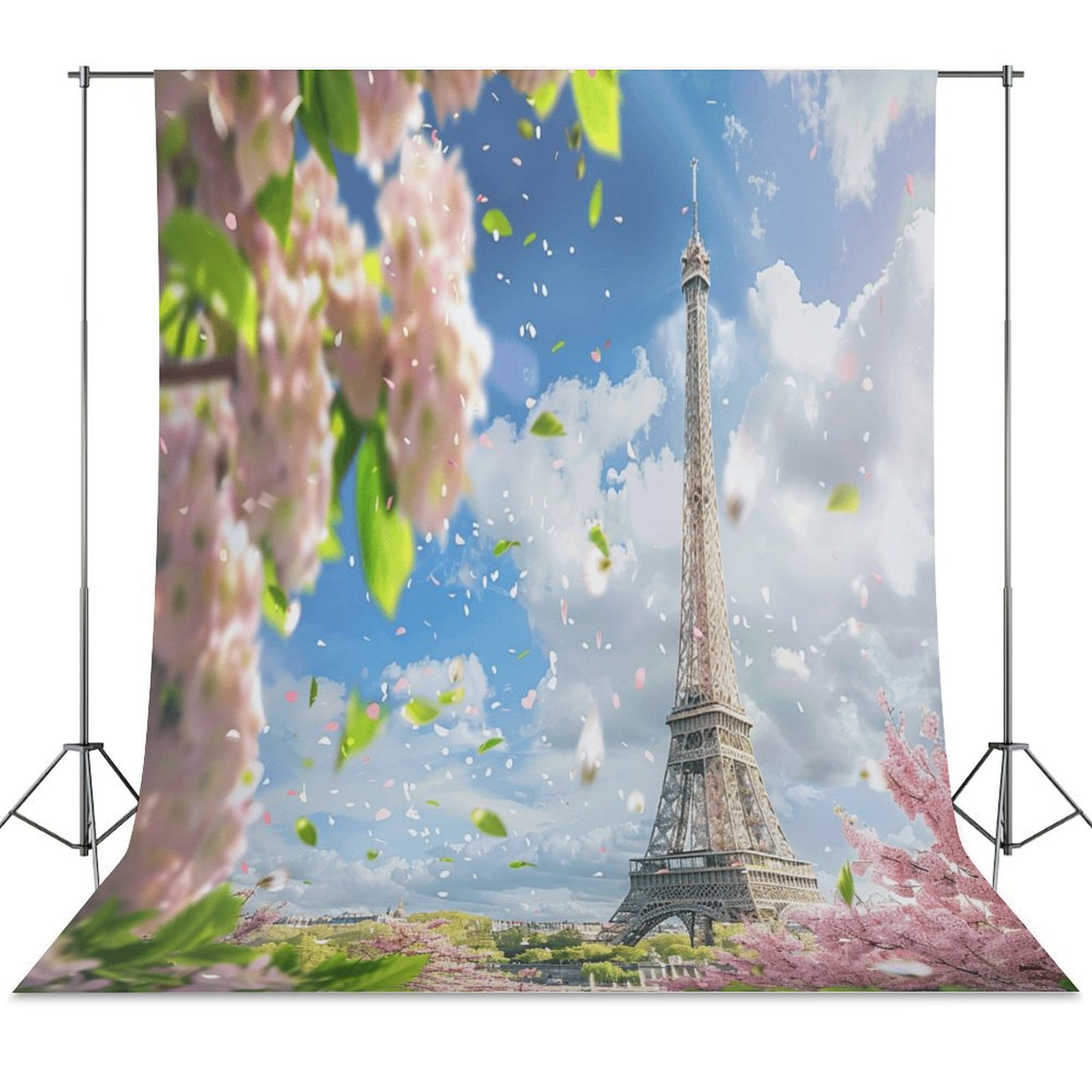 Blossoming Paris Eiffel Tower Backdrops for Photography for Party ...