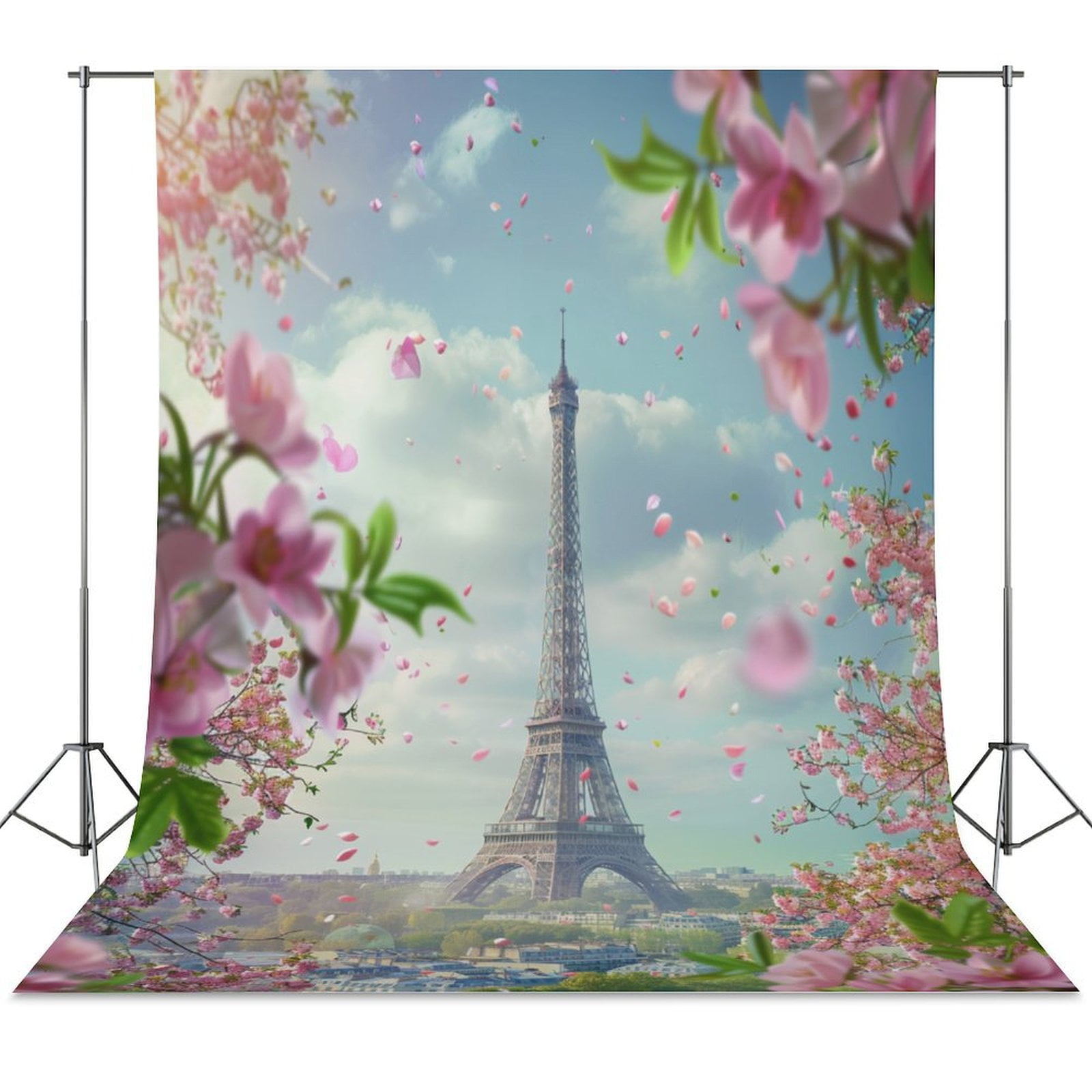 Blossoming Paris Eiffel Tower Backdrops for Photography for Party ...