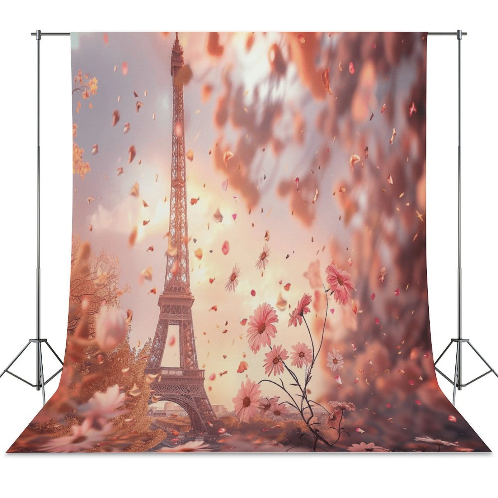 Blossoming Paris Eiffel Tower Backdrops for Photography for Party ...
