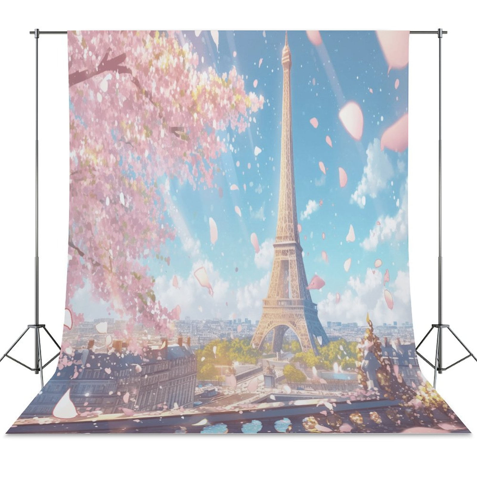 Blossoming Paris Eiffel Tower Backdrops for Photography for Party ...