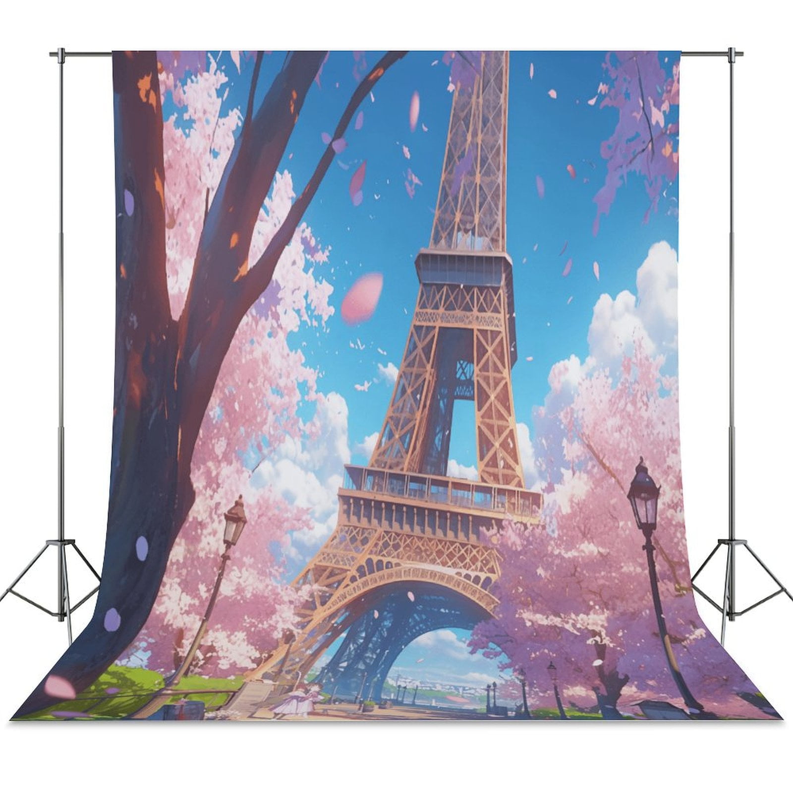 Blossoming Paris Eiffel Tower Backdrops for Photography for Party ...