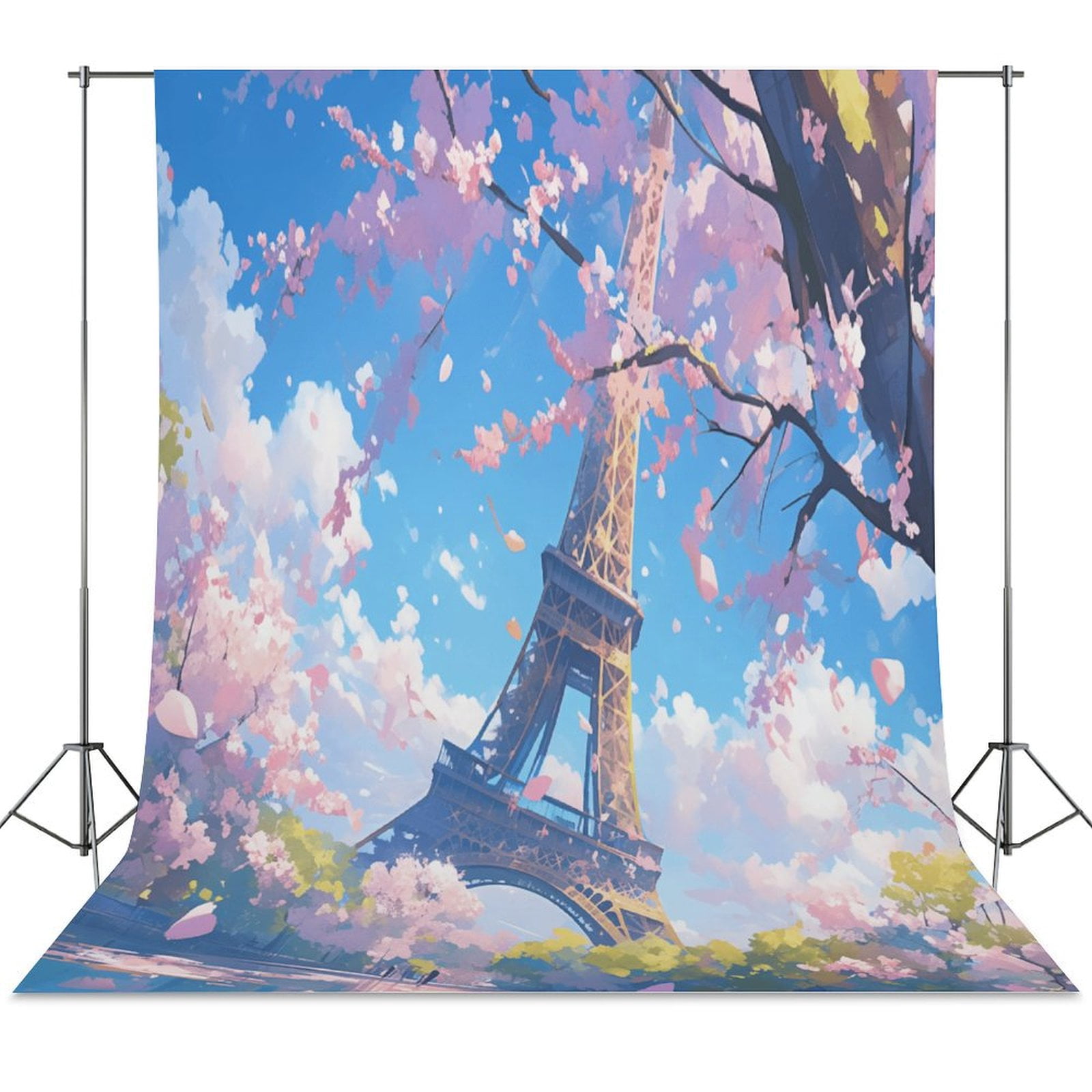 Blossoming Paris Eiffel Tower Backdrops for Photography for Party ...