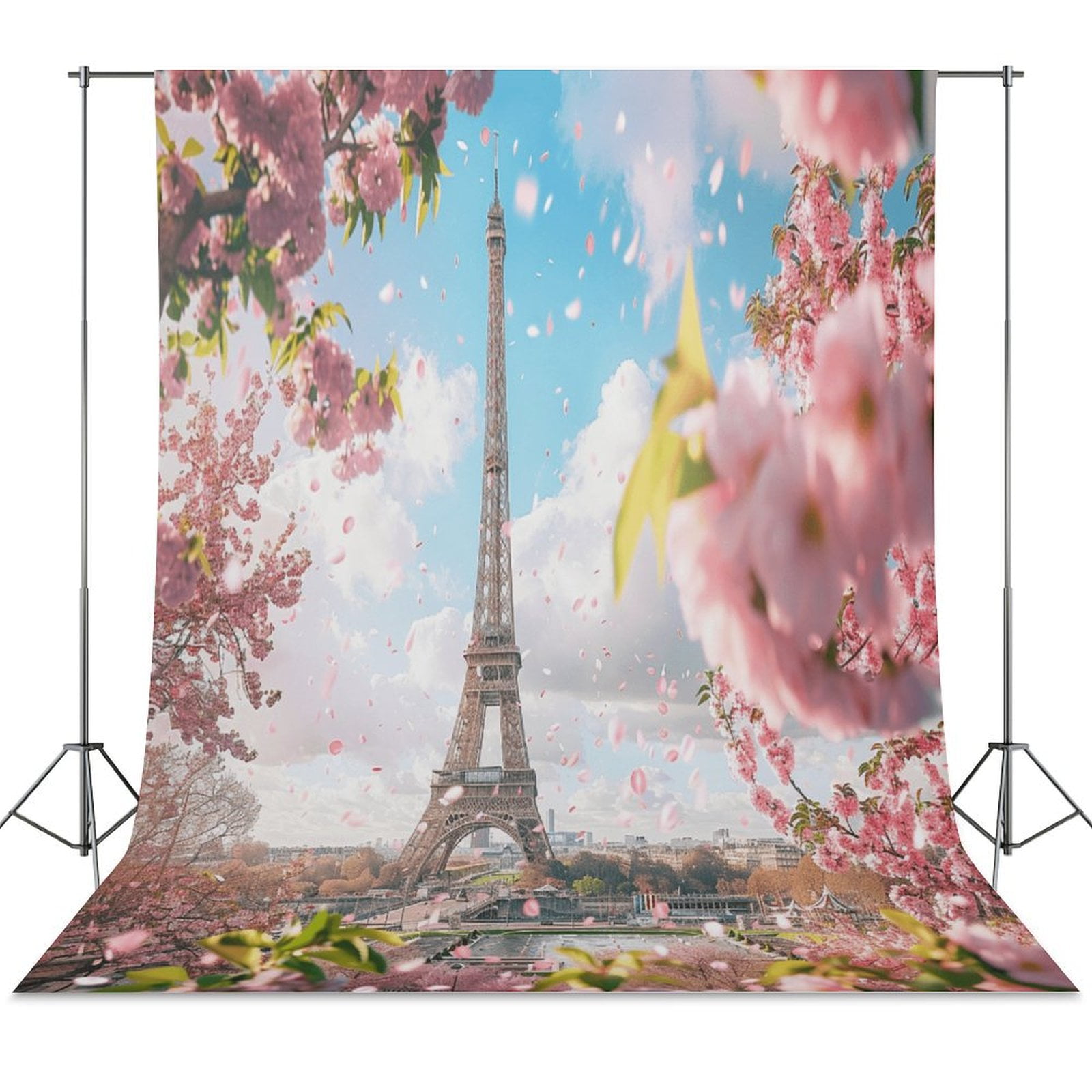 Blossoming Paris Eiffel Tower Backdrops for Photography for Party ...
