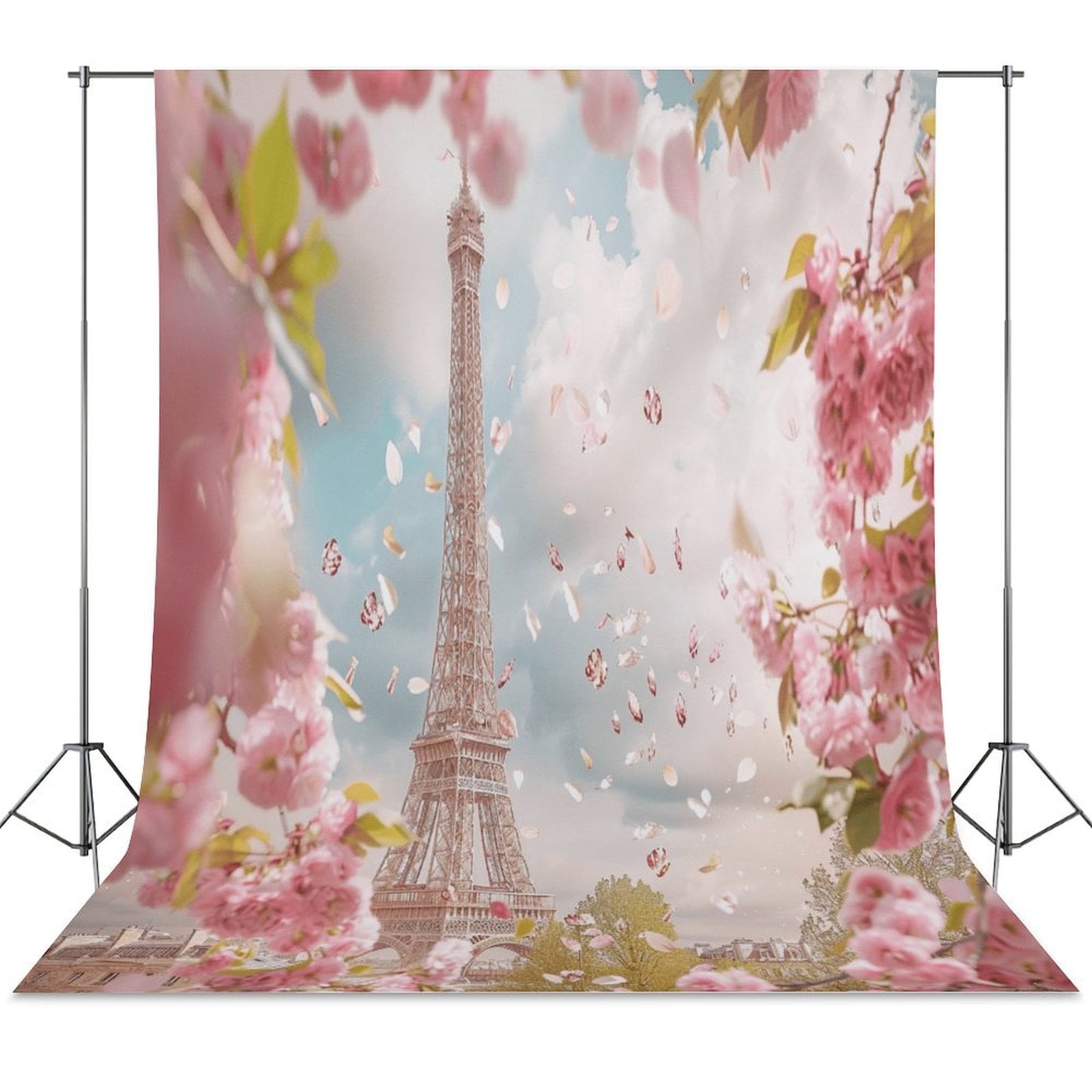 Blossoming Paris Eiffel Tower Backdrops for Photography for Party ...