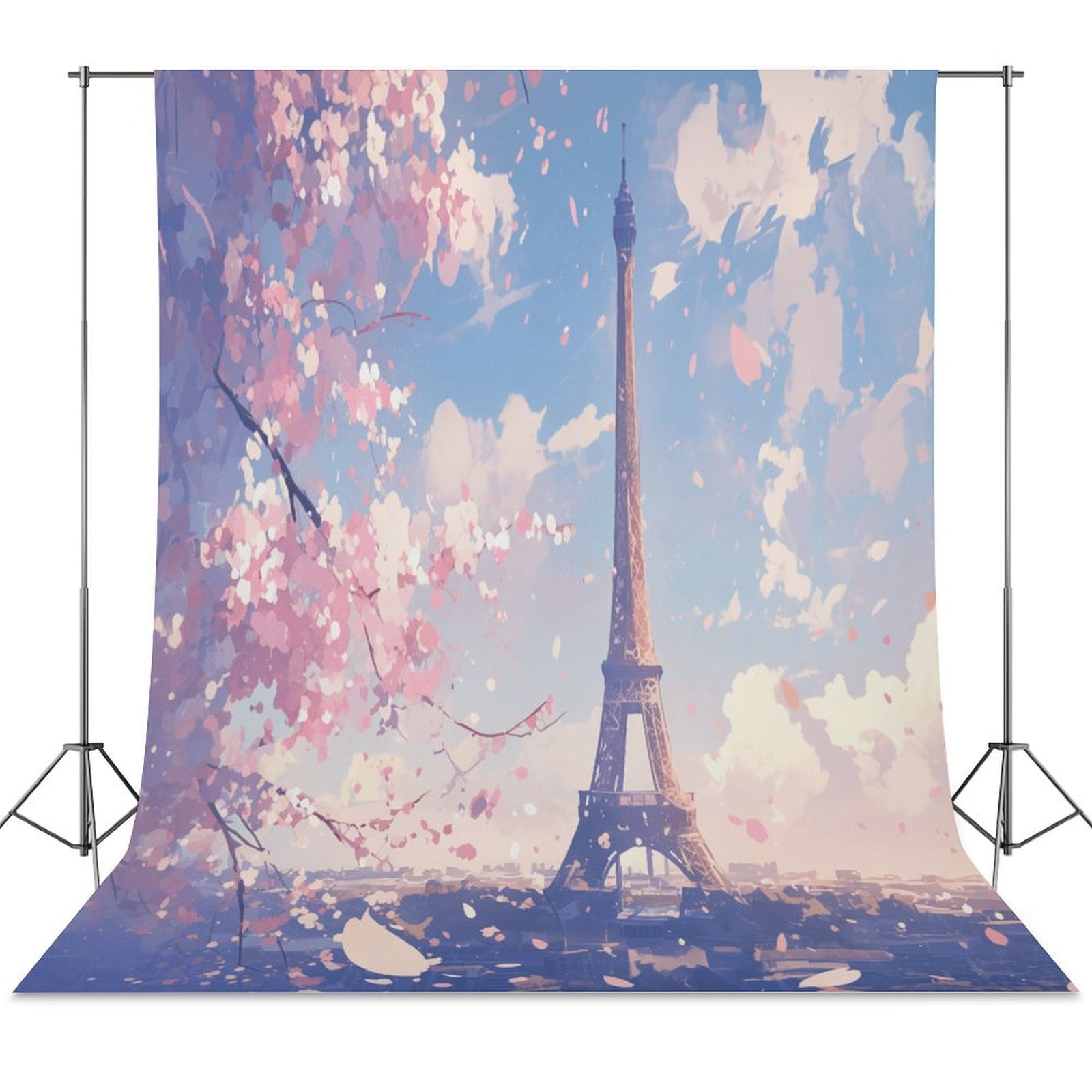 Blossoming Paris Eiffel Tower Backdrops for Photography for Party ...