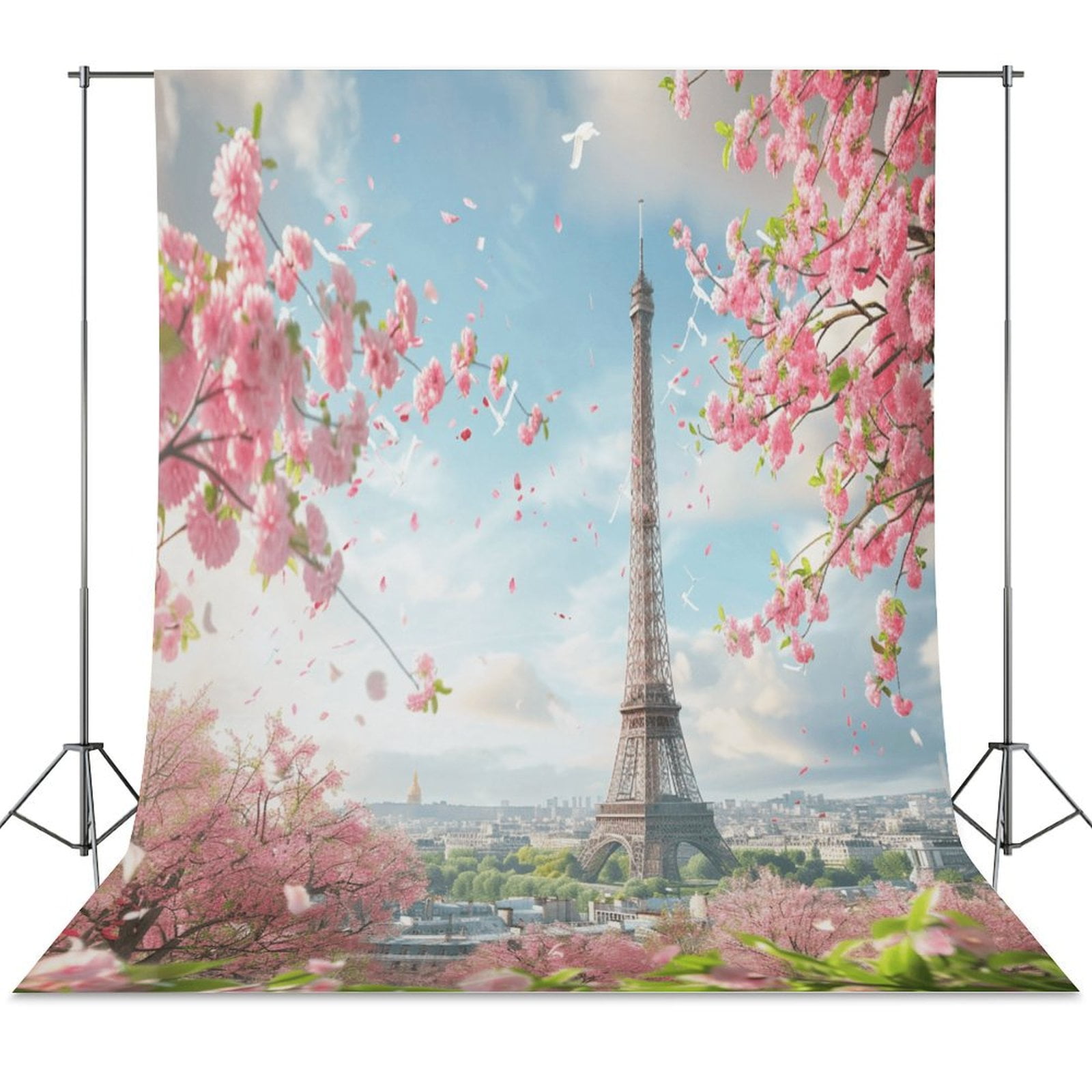 Blossoming Paris Eiffel Tower Backdrops for Photography for Party ...