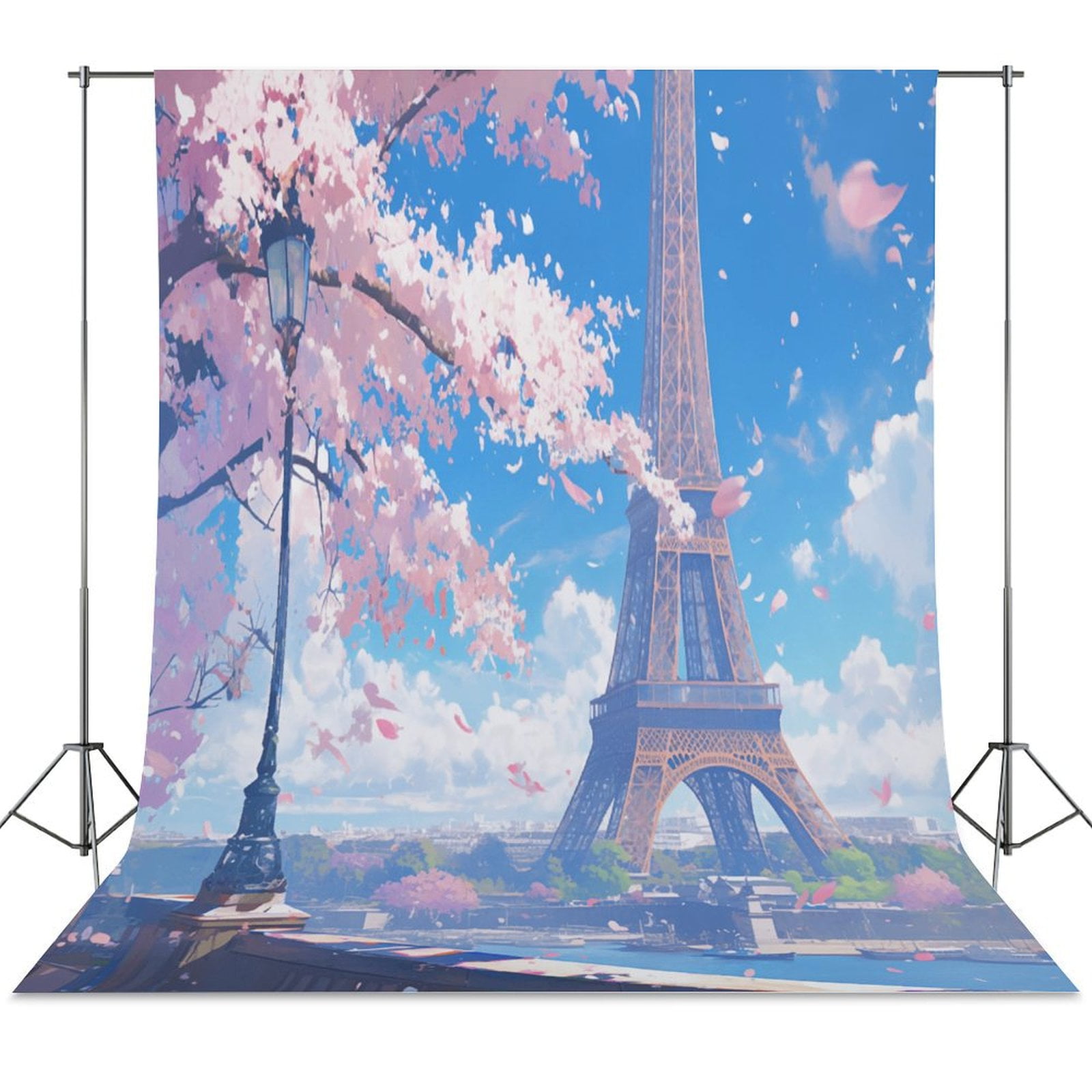 Blossoming Paris Eiffel Tower Backdrops for Photography for Party ...