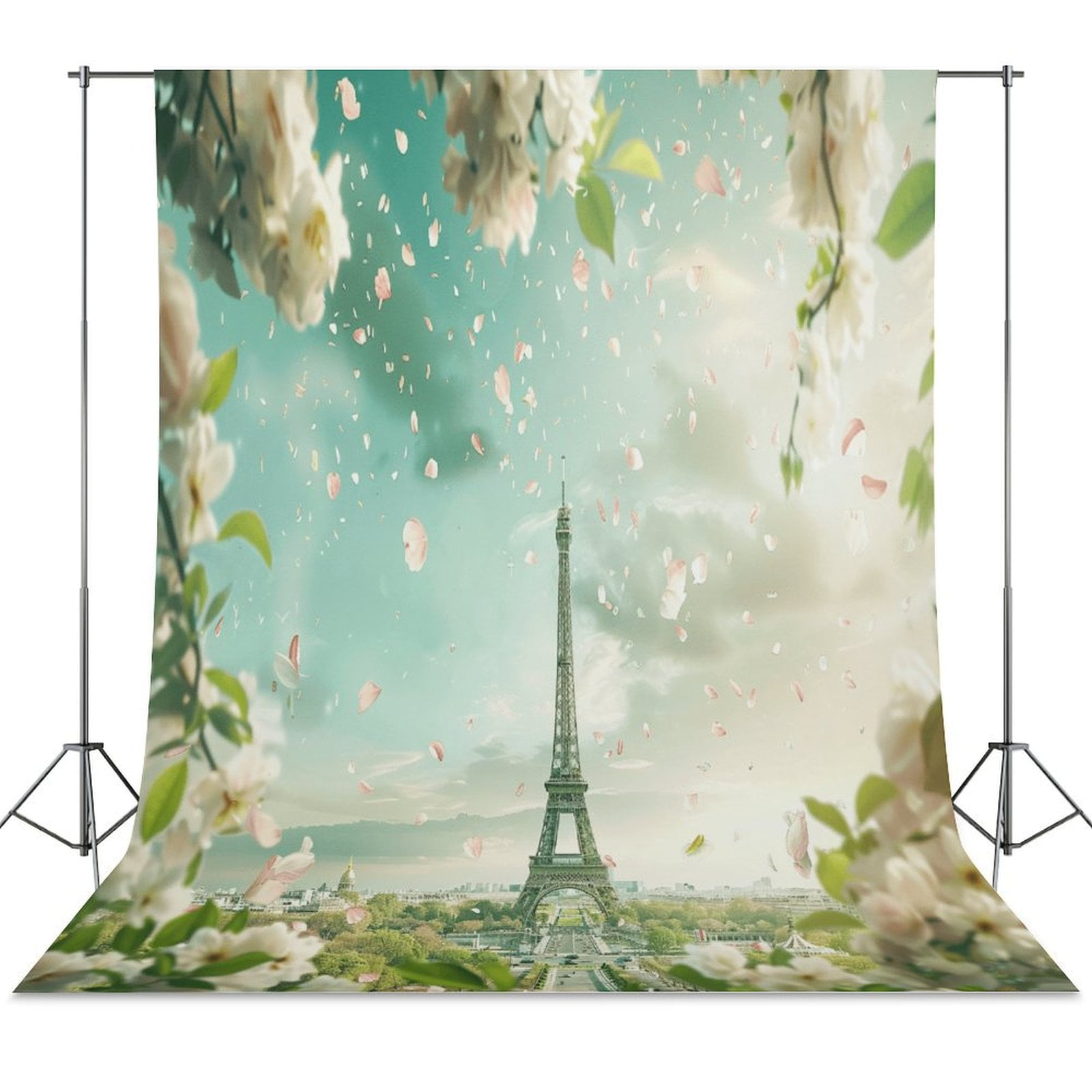 Blossoming Paris Eiffel Tower Backdrops for Photography for Party ...