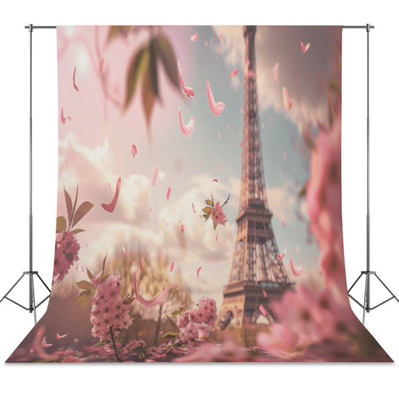 Blossoming Paris Eiffel Tower Backdrops for Photography for Party ...