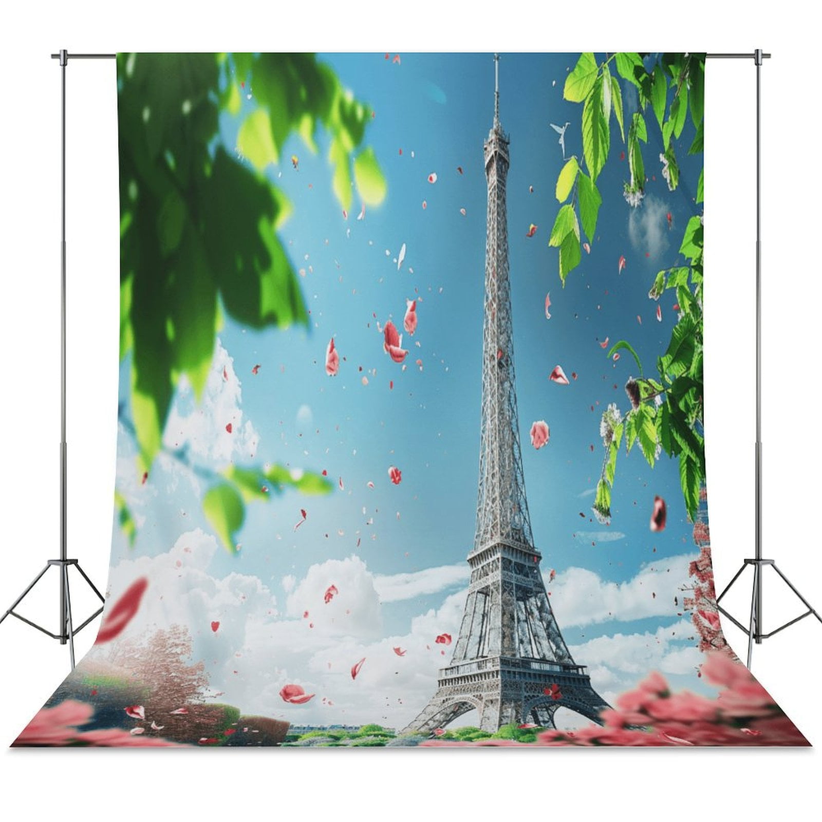 Blossoming Paris Eiffel Tower Backdrops for Photography for Party ...