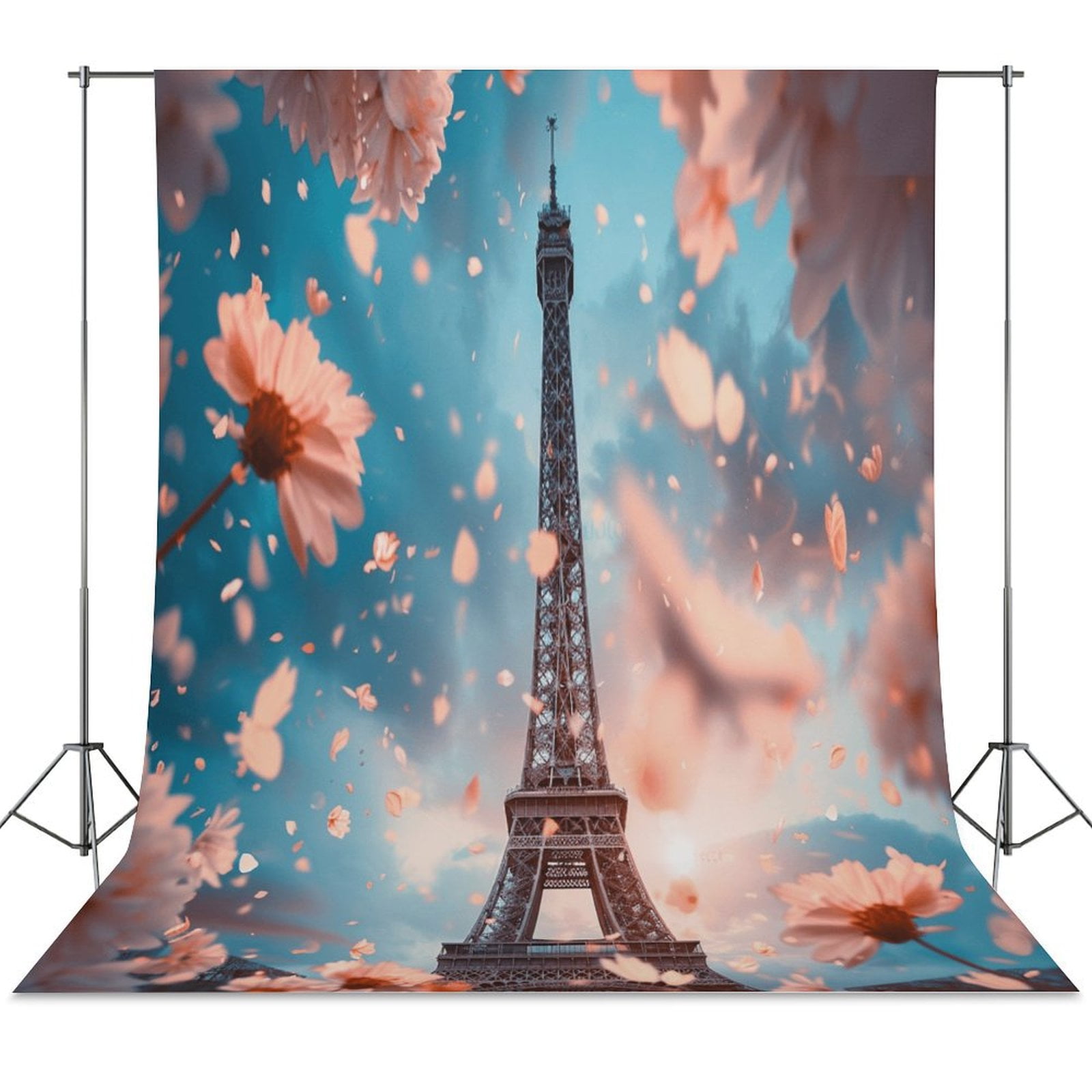 Blossoming Paris Eiffel Tower Backdrops for Photography for Party ...