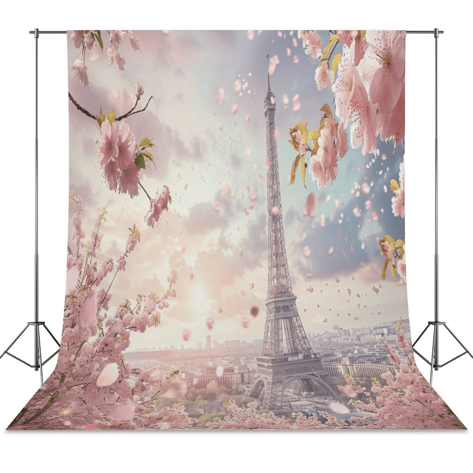 Blossoming Paris Eiffel Tower Backdrops for Photography for Party ...