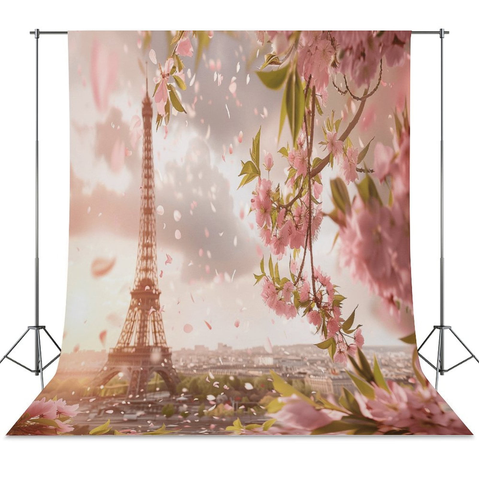 Blossoming Paris Eiffel Tower Backdrops for Photography for Party ...