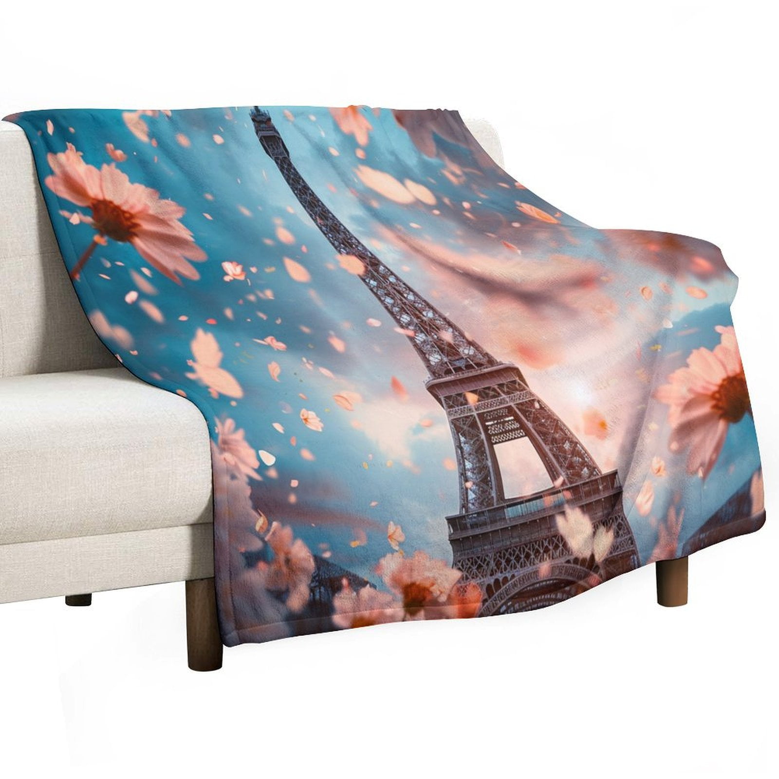 Blossoming Paris Eiffel Tower Blanket for Bed Throw Blanket for Women ...