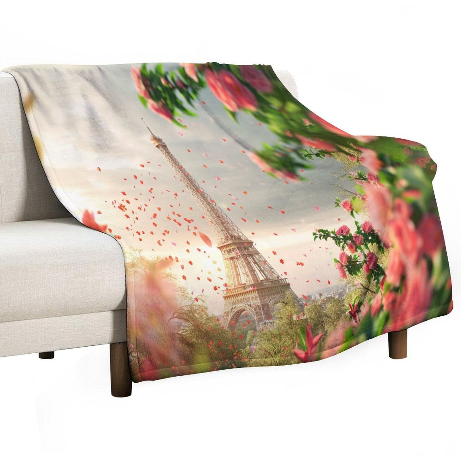 Blossoming Paris Eiffel Tower Blanket for Bed Throw Blanket for Women ...