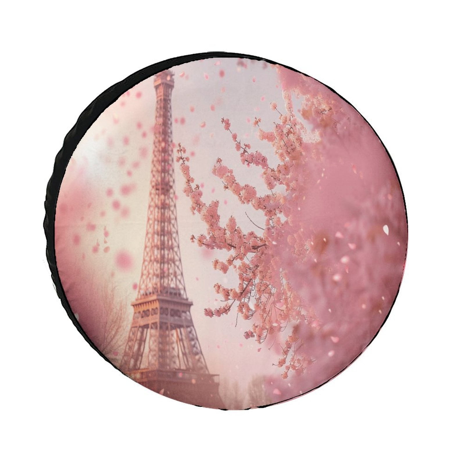 Blossoming Paris Eiffel Tower Spare Tire Cover Tire Covers Protector ...
