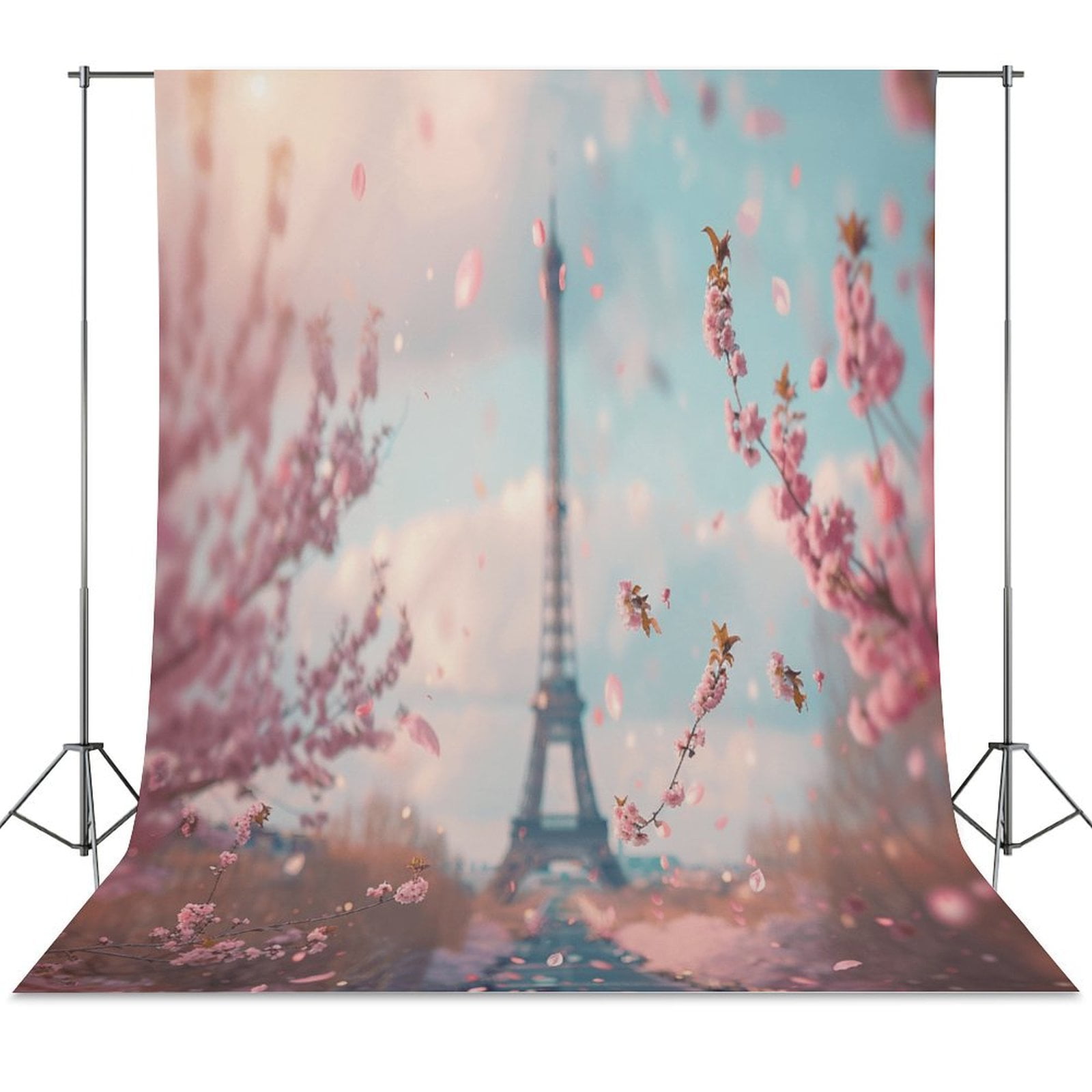 Blossoming Paris Eiffel Tower Spring Backdrop Backdrops for Photography ...
