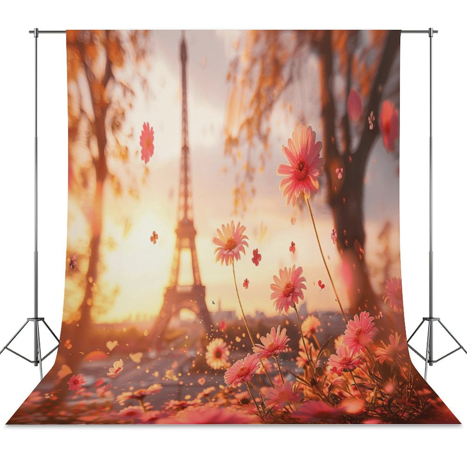 Blossoming Paris Eiffel Tower Spring Backdrop Backdrops for Photography ...
