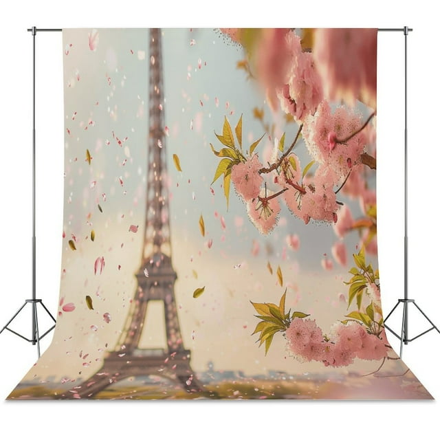 Blossoming Paris Eiffel Tower Spring Backdrop Backdrops for Photography ...