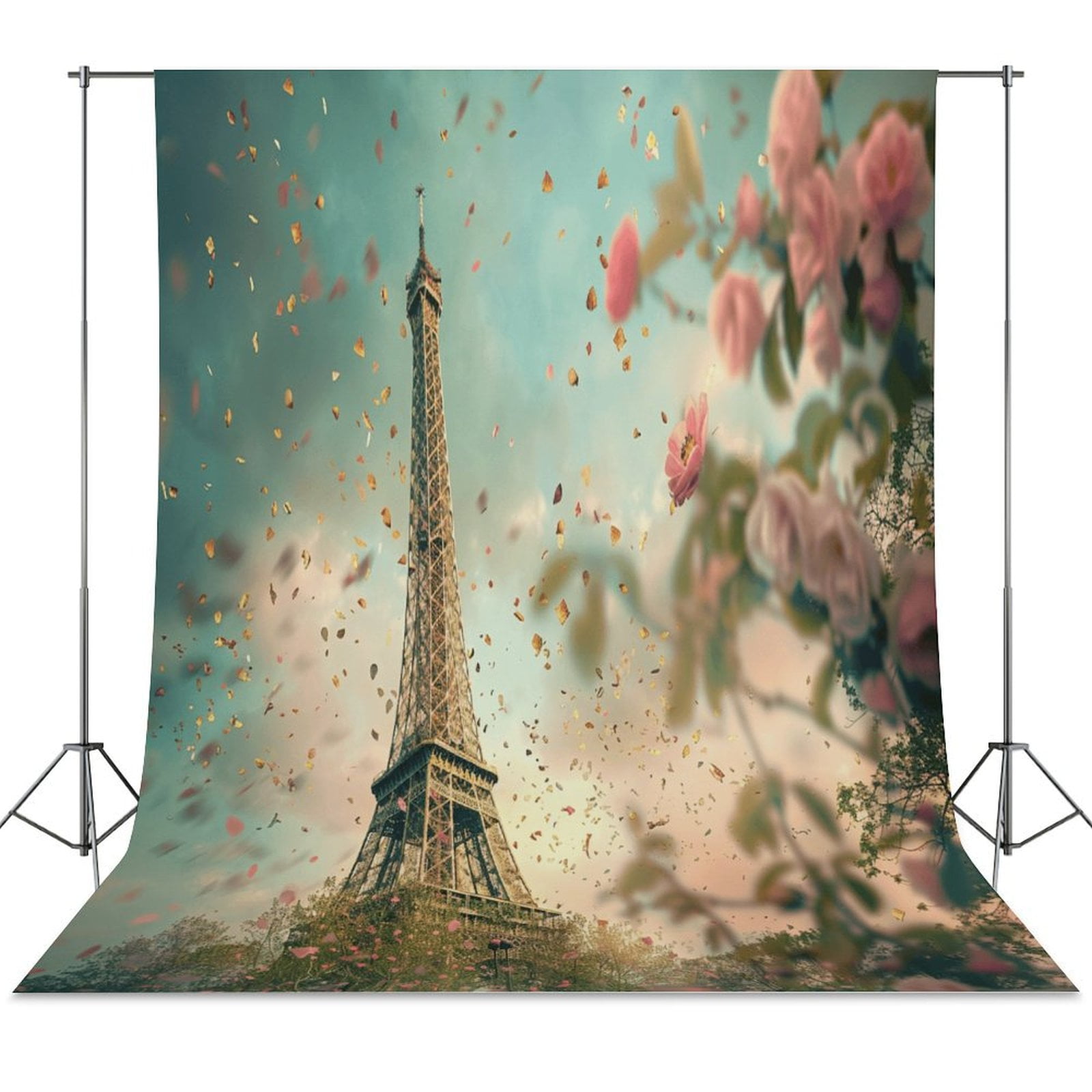 Blossoming Paris Eiffel Tower Spring Backdrop Backdrops for Photography ...