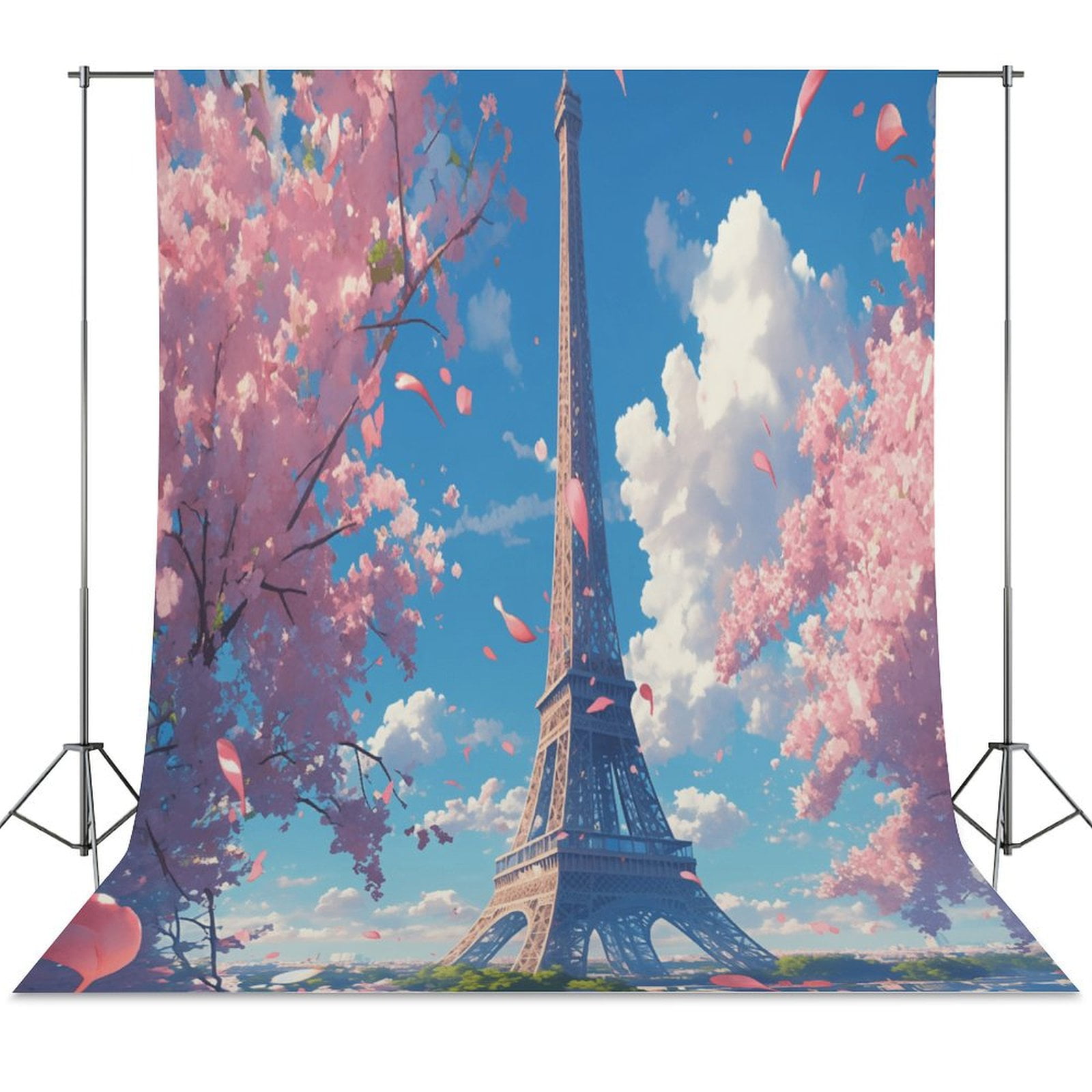 Blossoming Paris Eiffel Tower Spring Backdrop Backdrops for Photography ...