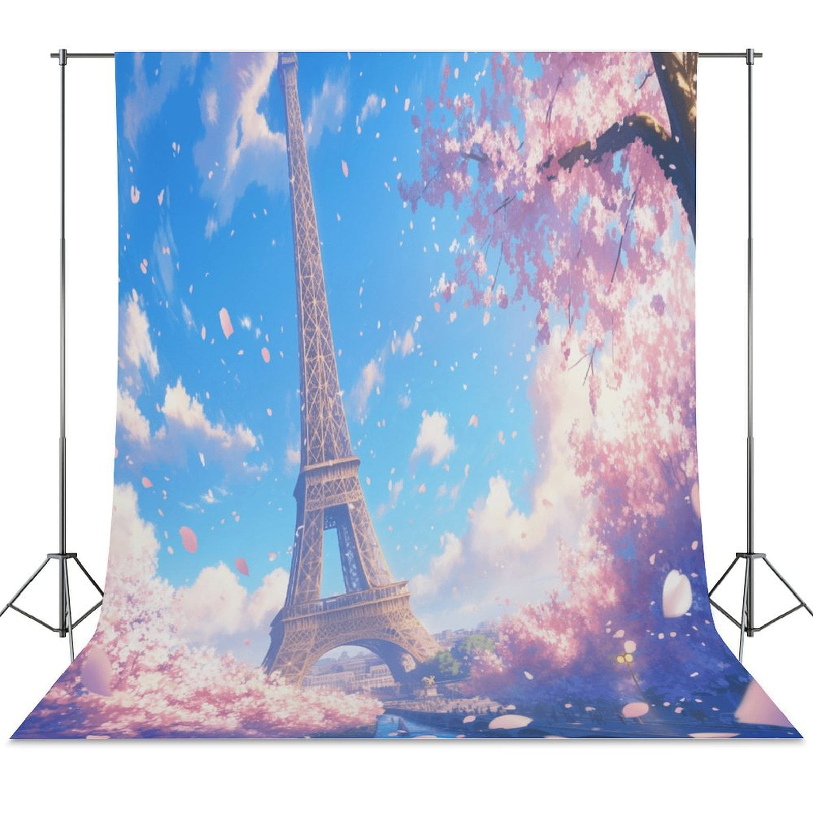 Blossoming Paris Eiffel Tower Spring Backdrop Backdrops for Photography ...